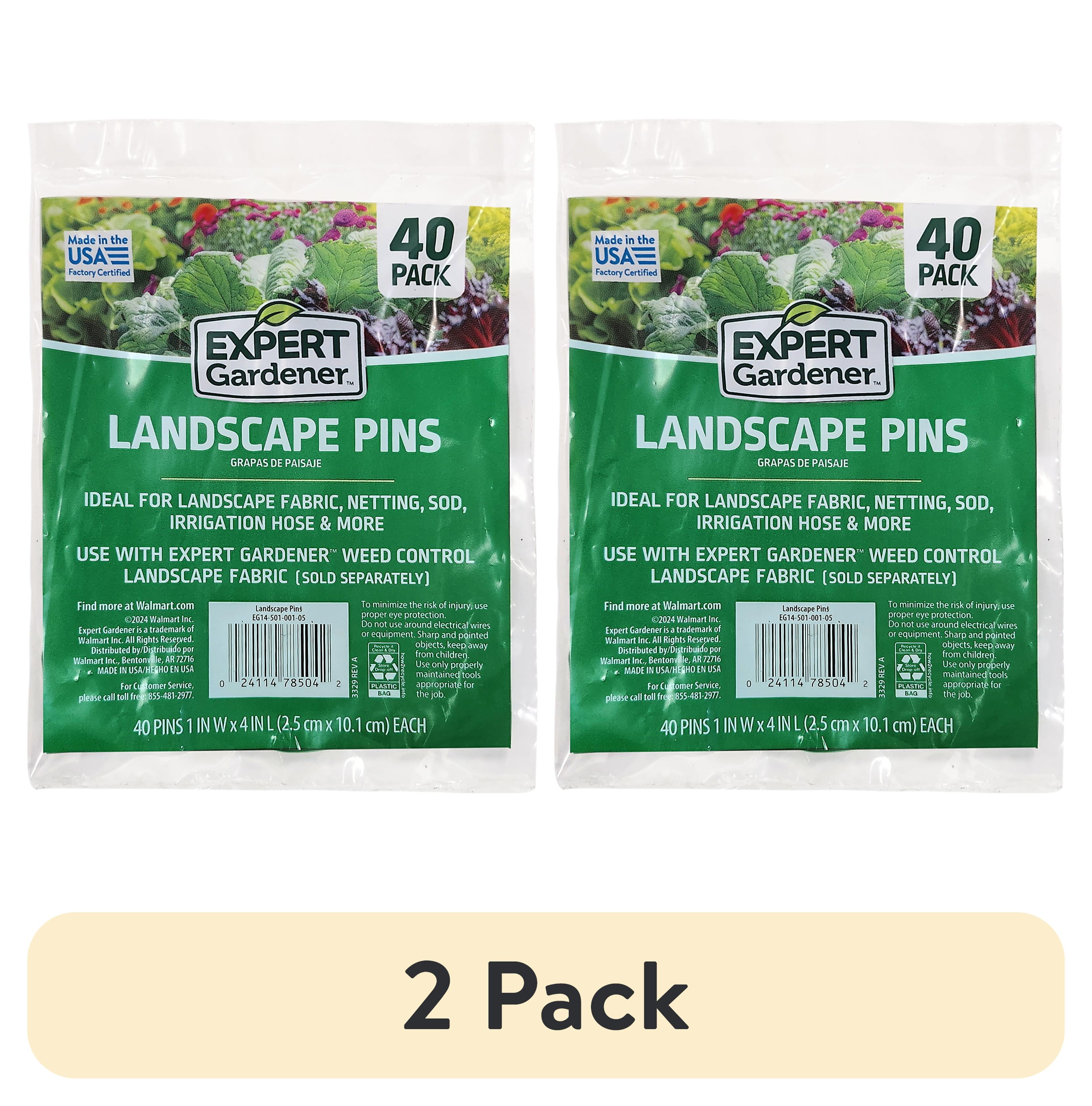 (2 pack) Expert Gardener 4 in Steel Landscape Pins, 40 Pack - Walmart.com
