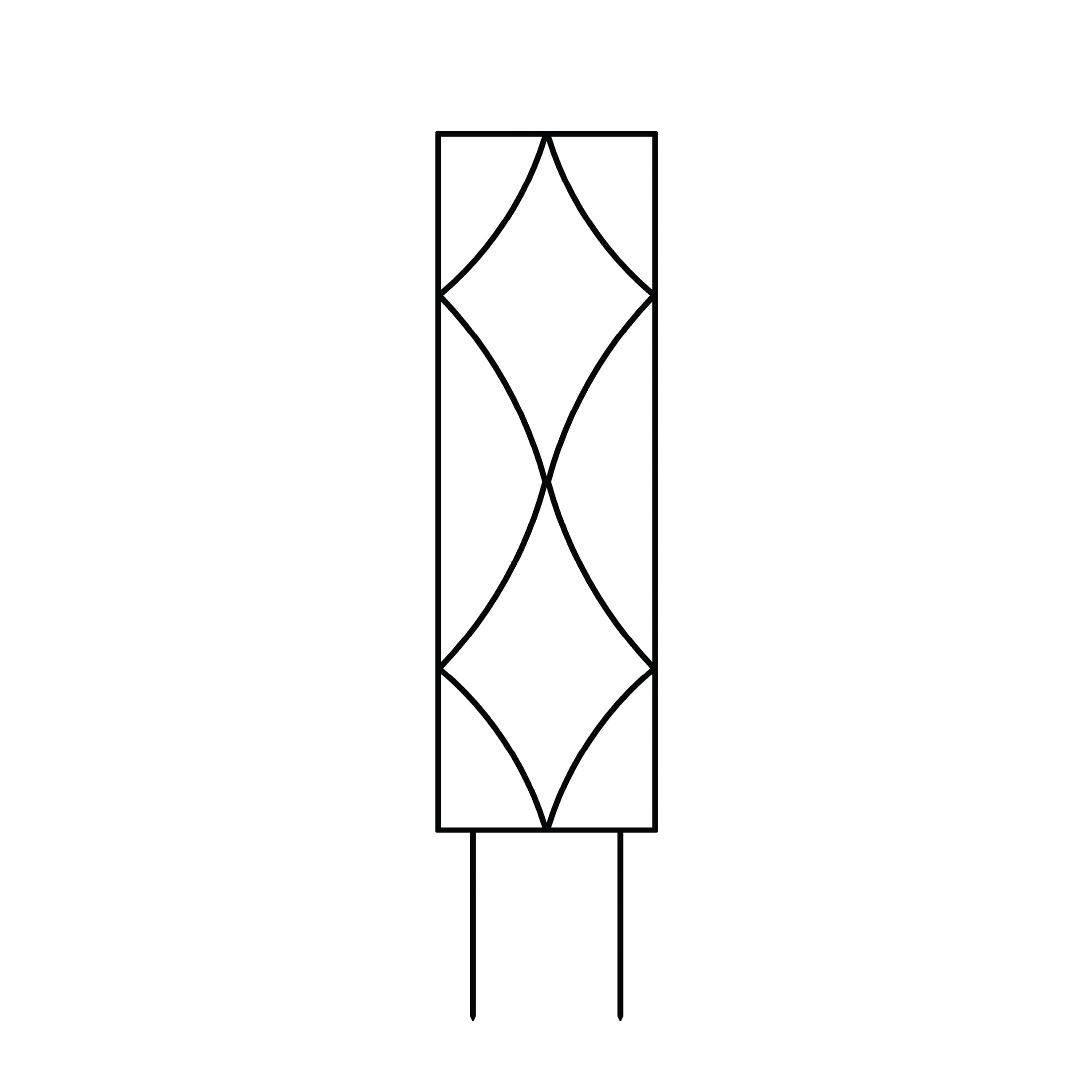 Expert Gardener 48in H x 12in W Black Steel Diamond Garden Trellis with ...