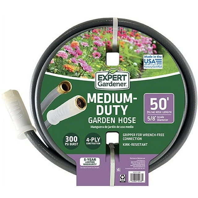 Expert Gardener 50FT Medium Duty Garden Hose - Walmart.com