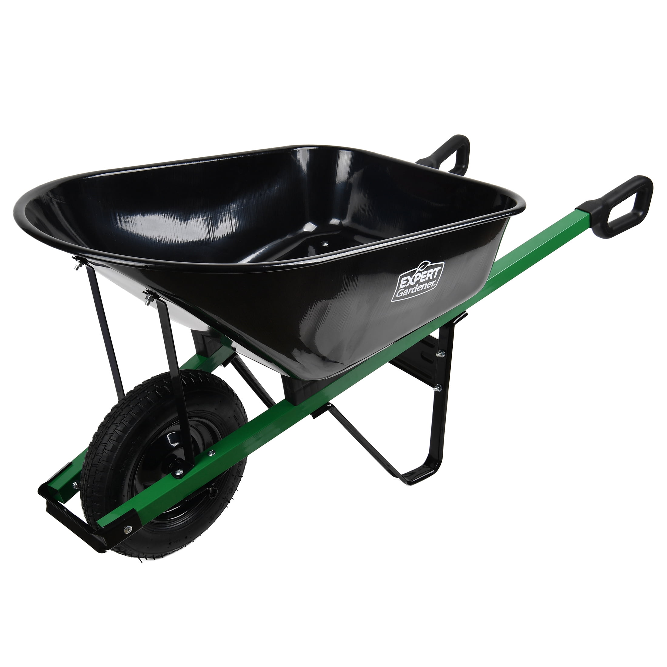 Free Shipping! Expert Gardener Steel Tray Wheelbarrow, 6 cu ft Capacity ...