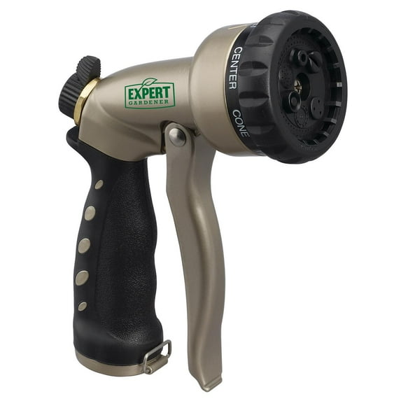 Expert Gardener 7-Pattern Metal Front Trigger Hose Watering Nozzle with ...