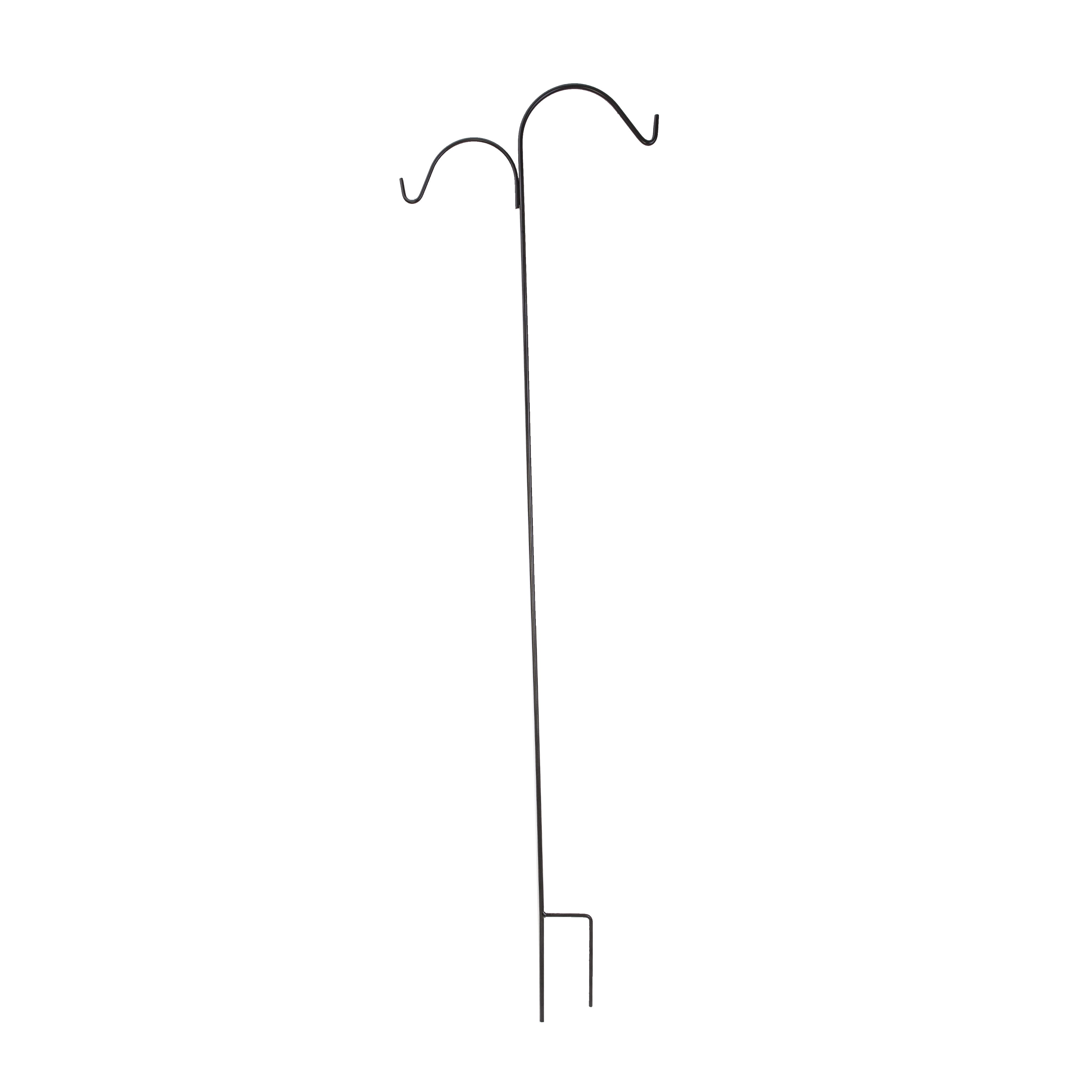 Expert Gardener 84" Black Double Offset Metal Shepherd Hook - Walmart.com