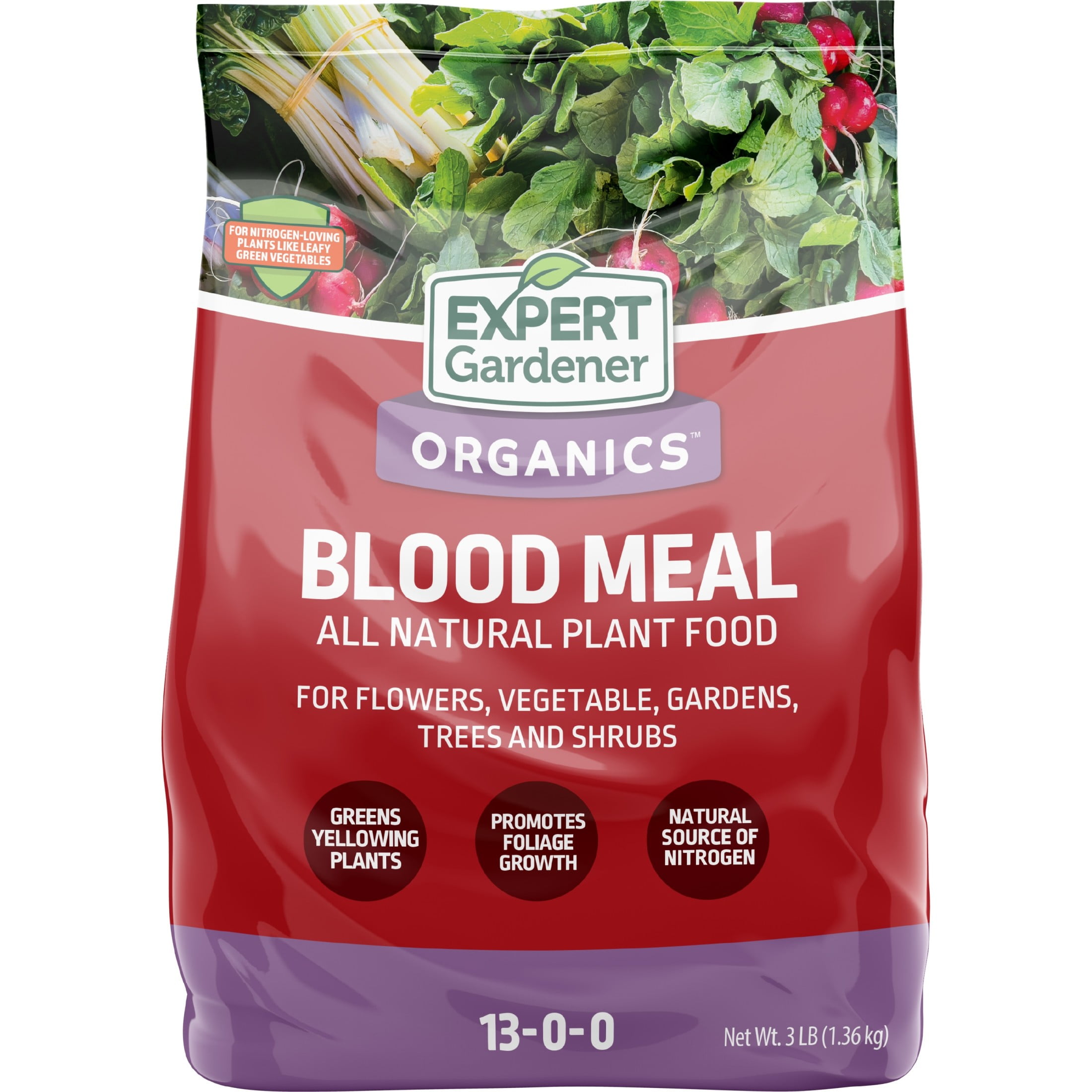 Expert Gardener Blood Meal Plant Food 13-0-0, 3 lb, Promotes Rapid ...