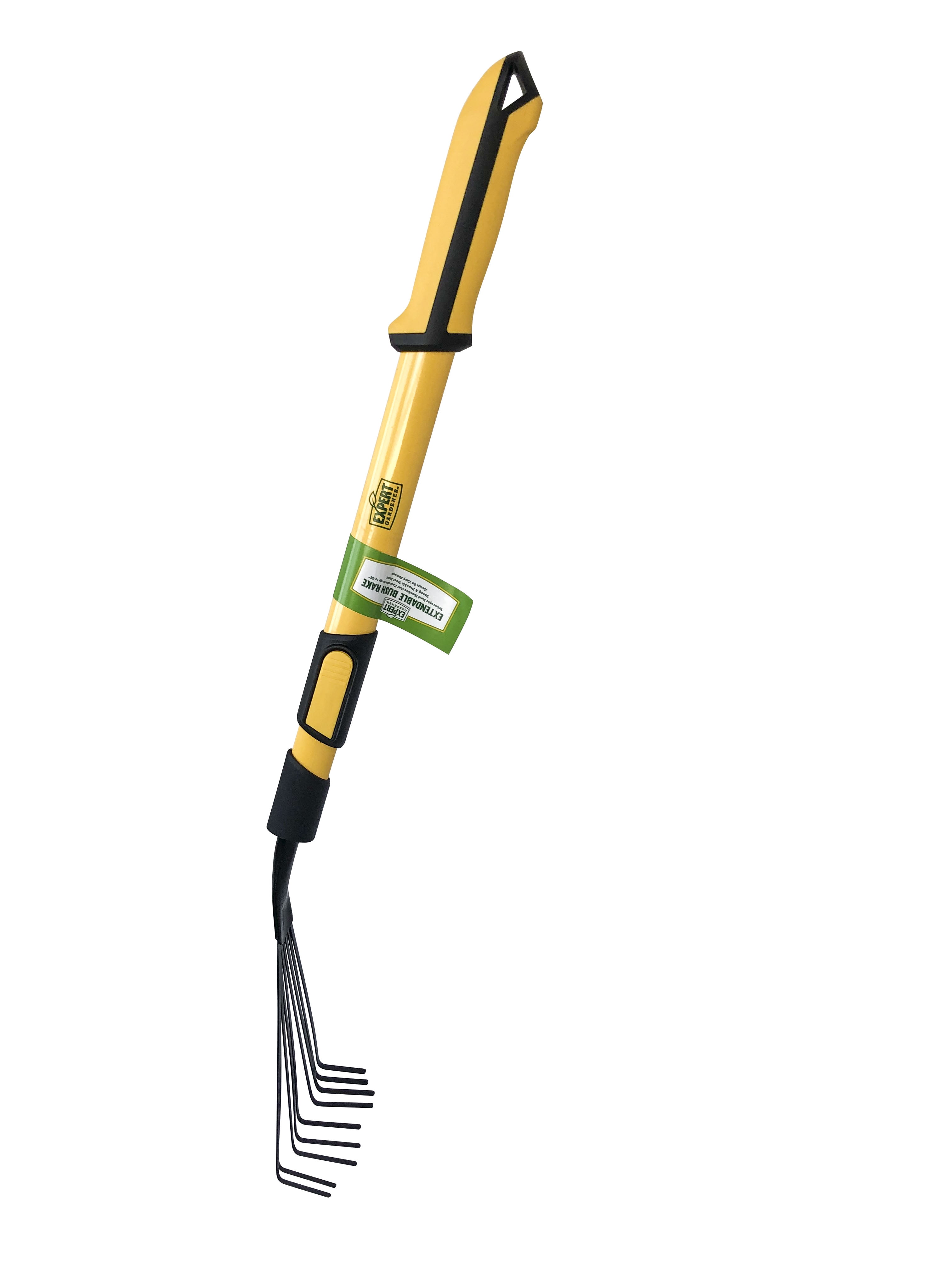 Expert Gardener Extendable Steel Lawn Rake in Black and Yellow ...