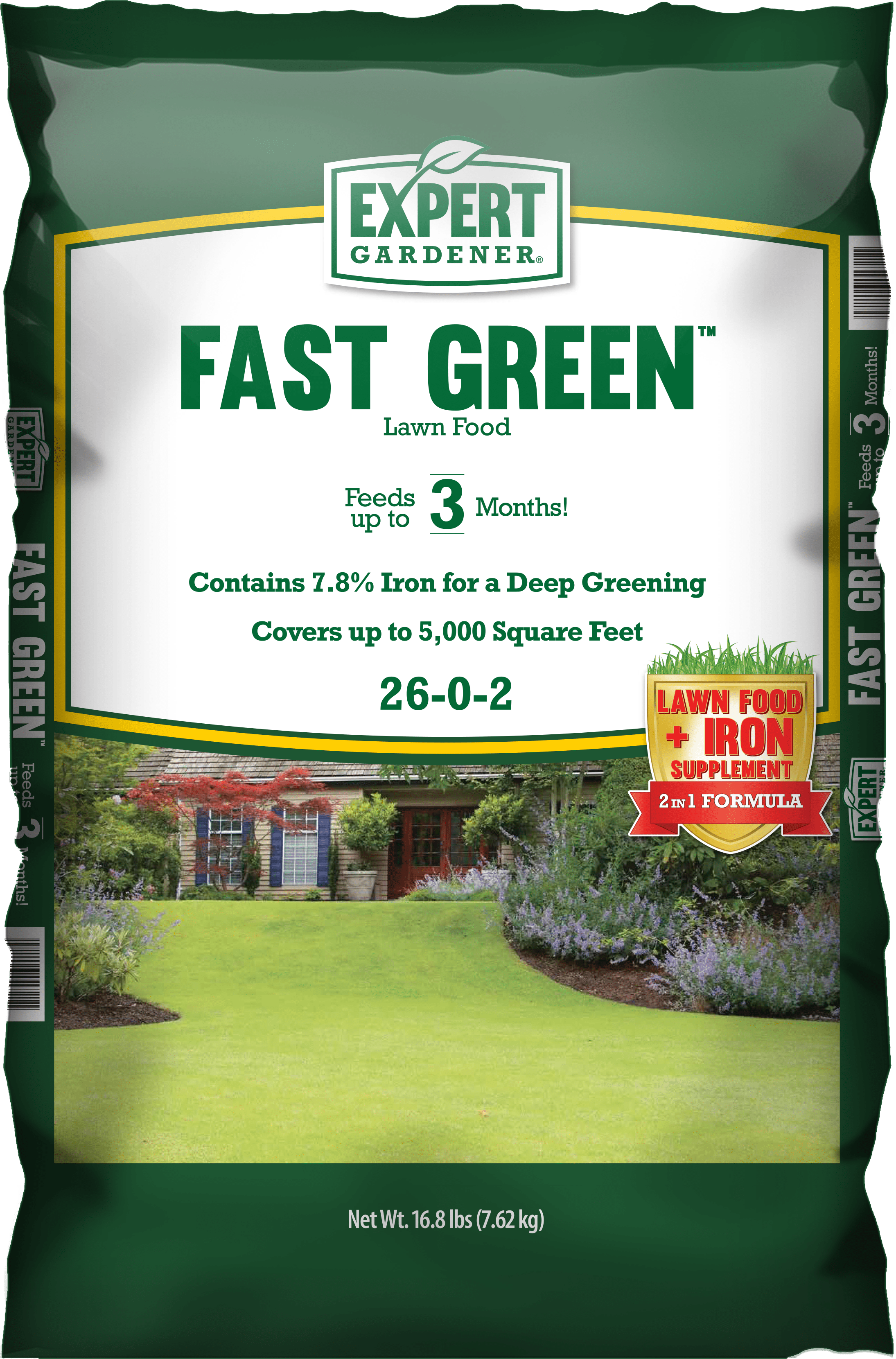 Expert Gardener Fast Green Lawn Fertilizer, 26-0-2 Fertilizer, 16.8 lb ...