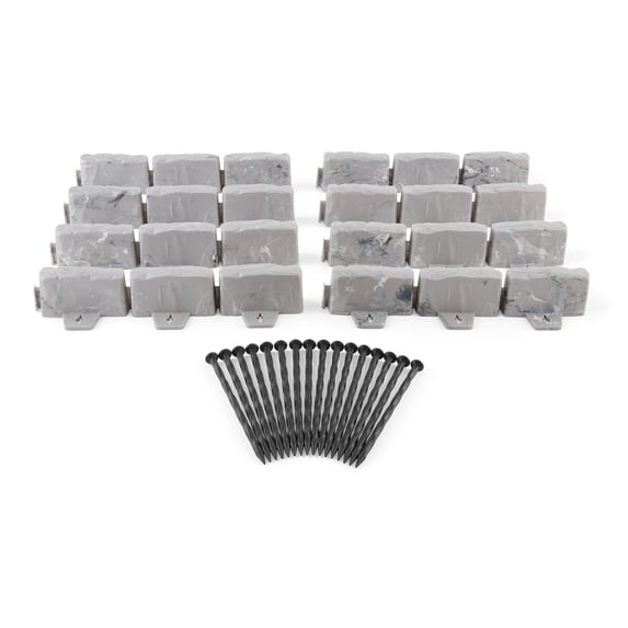 Expert Gardener Faux Stone No-Dig Landscape Edging, 10-ft., Plastic ...