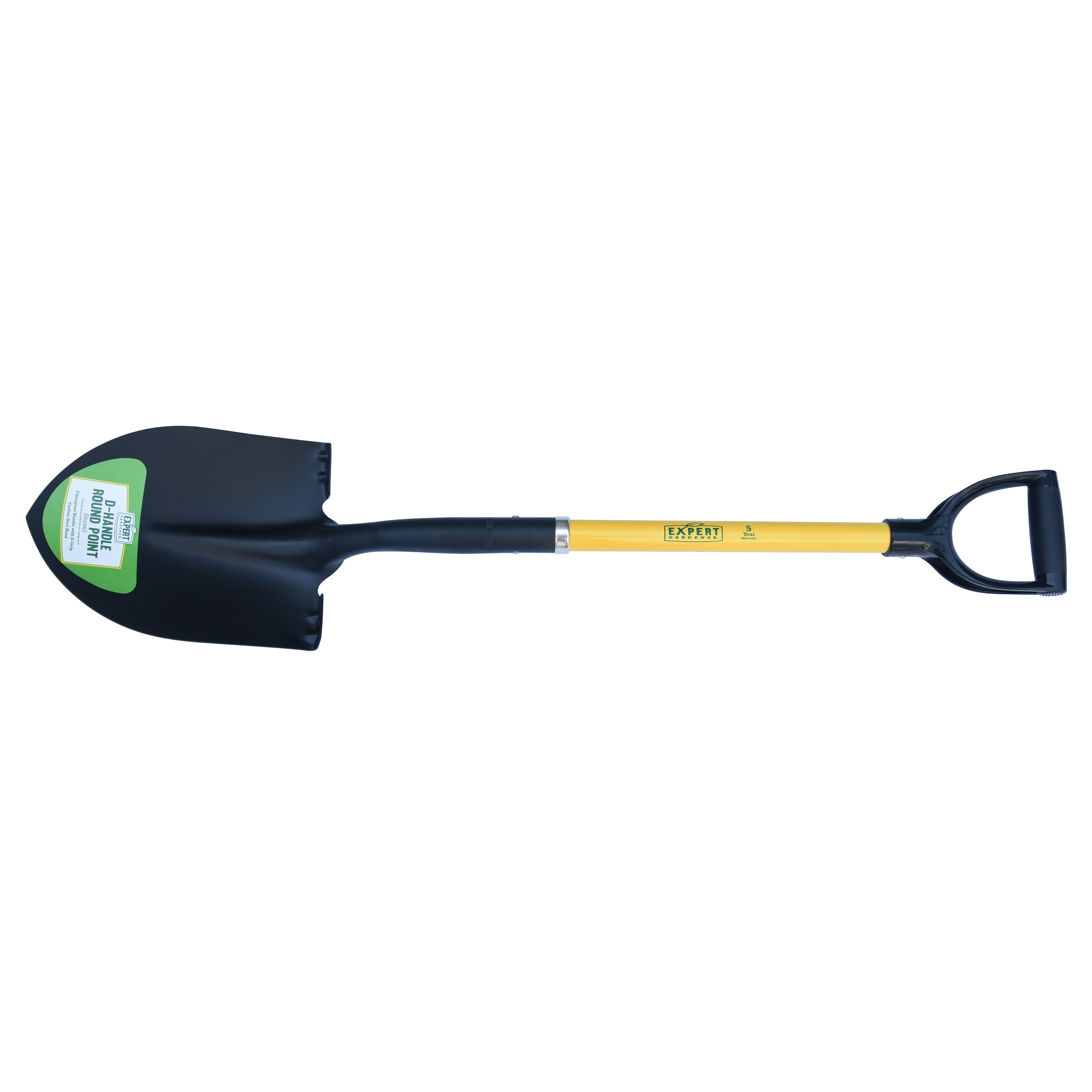 Expert Gardener Fiberglass D-Handle Round Point Shovel with Ergonomic ...