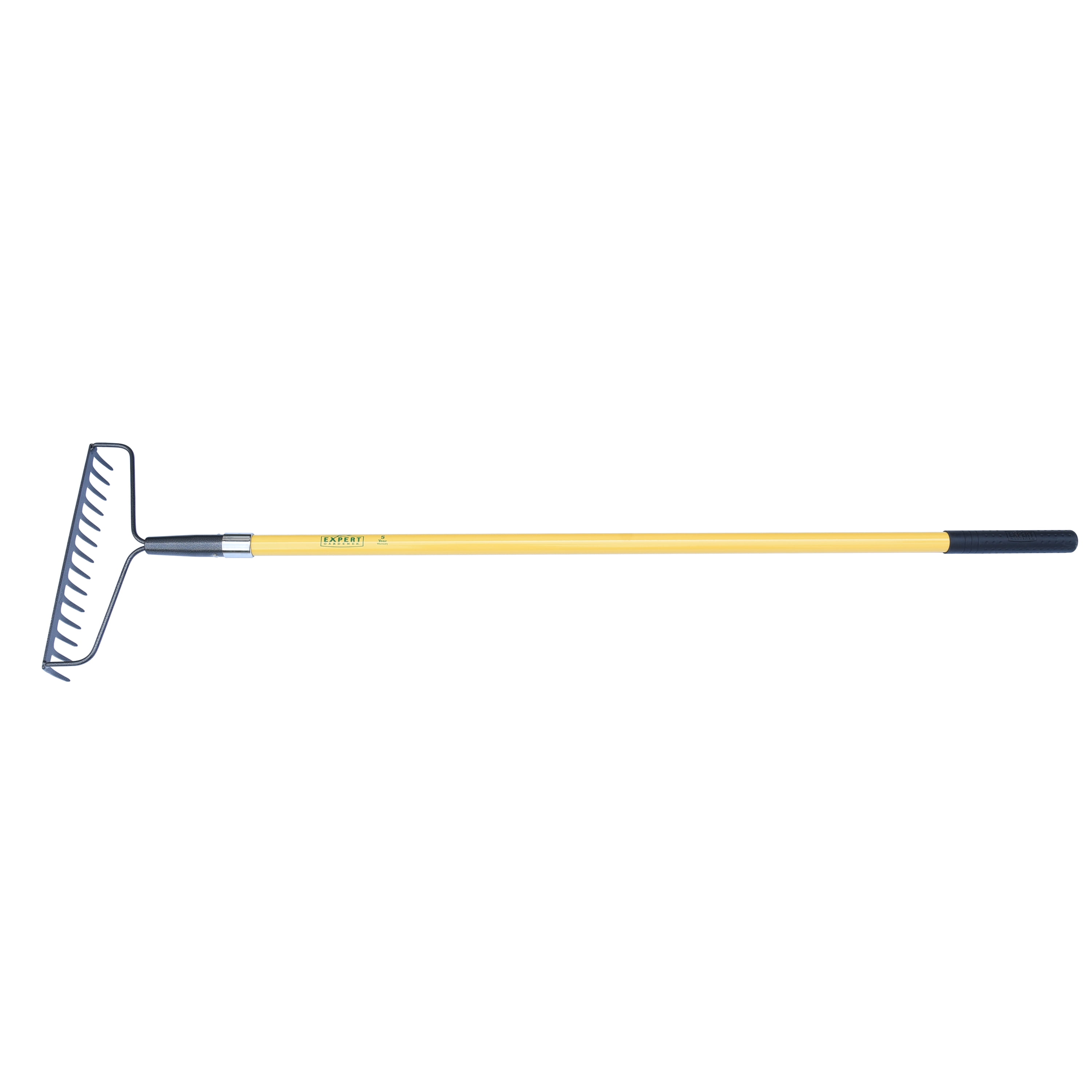 Expert Gardener Fiberglass Long Handle 14-Tine Bow Rake for Soil, Leaf ...