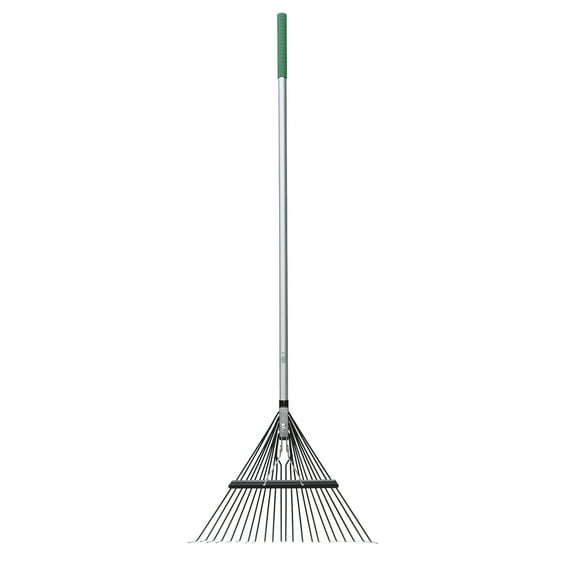 Expert Gardener Fiberglass Long Handle 22-Tine Steel Leaf Rake with ...