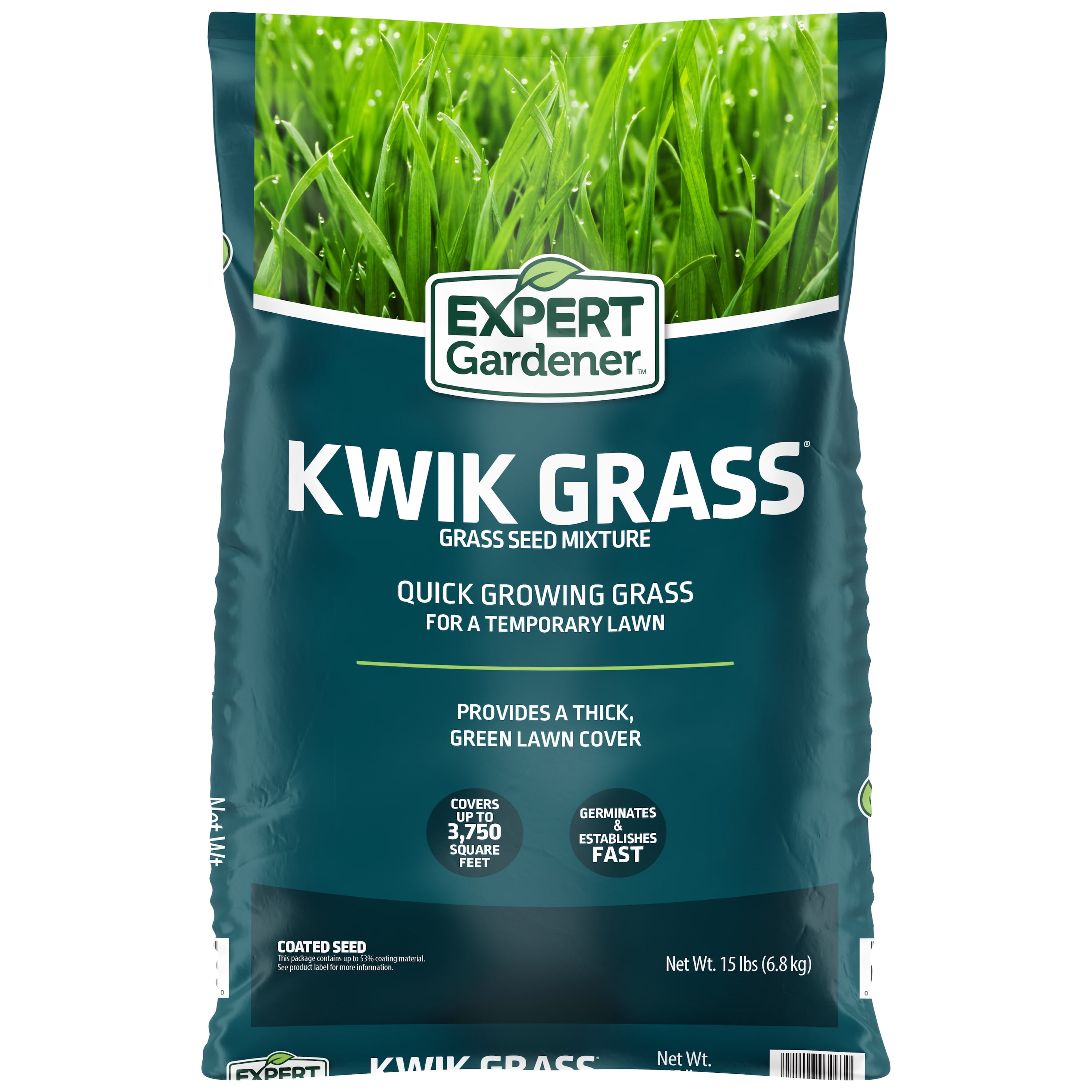 Expert Gardener Kwik Grass Seed Mix, 15 lb, fast-germinating cool ...