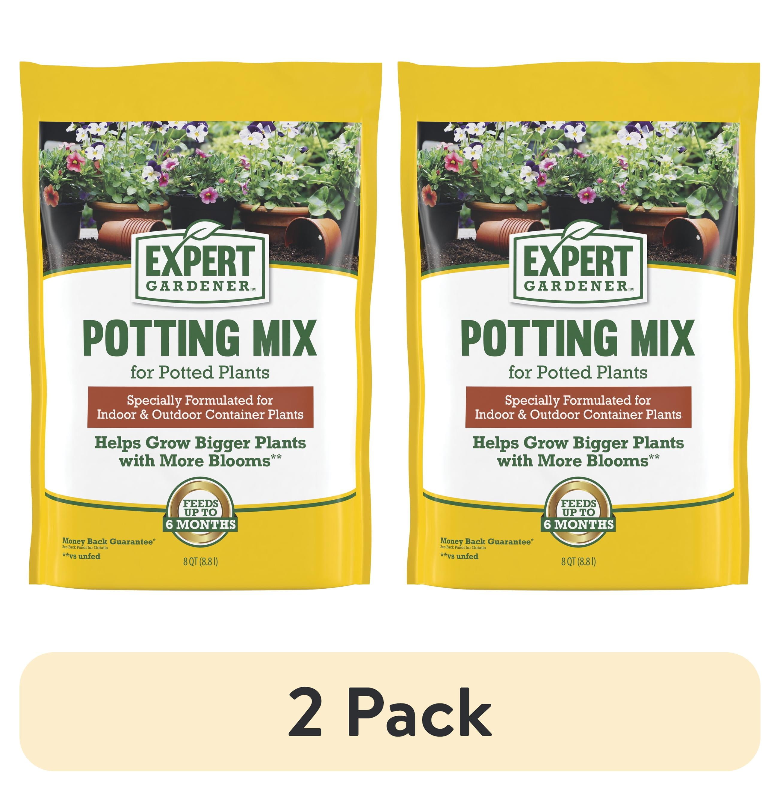 (2 pack) Expert Gardener Potting Mix for Potted Plants, 8 qt. - Walmart.com