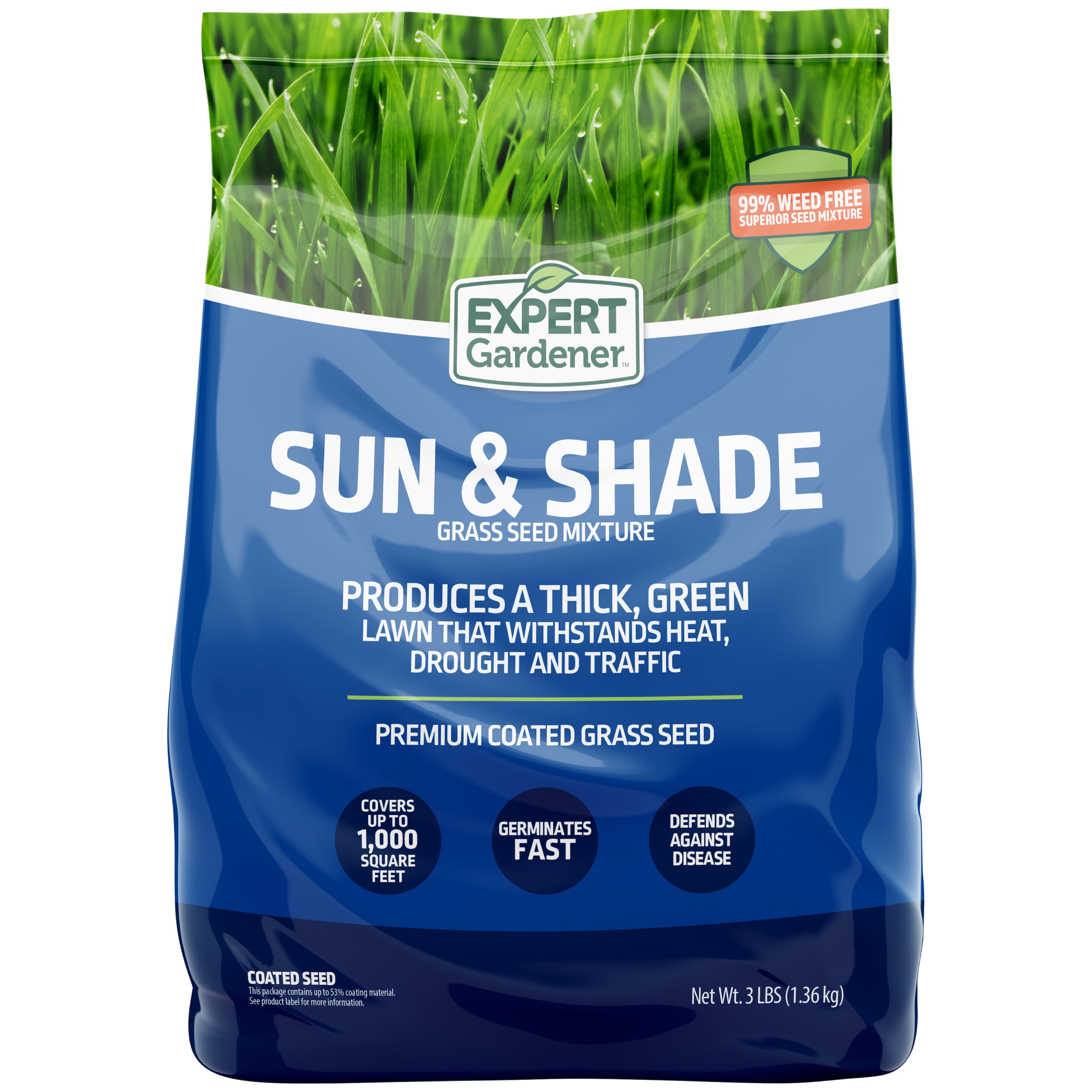 Expert Gardener Sun & Shade Northern Grass Seed Mix, for Sun to Partial ...