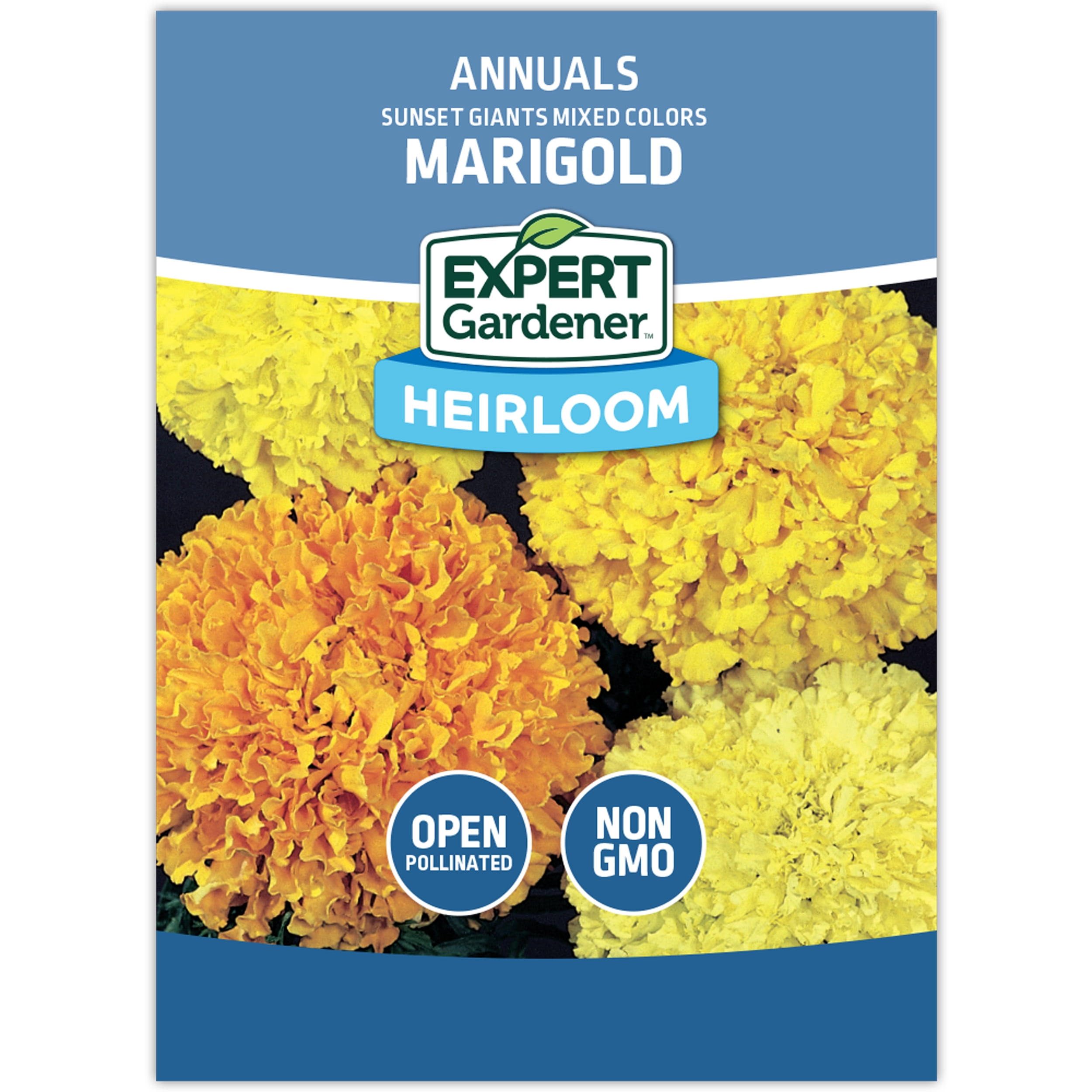 Expert Gardener Sunset Giant Mixed Colors Marigold Flower Seed ...