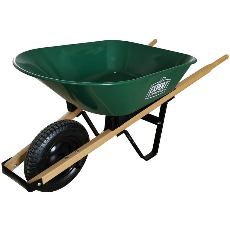 Free Shipping Expert Gardener Wheelbarrow 4.5 Cuft Durable Steel Tray Wood Handles Pneumatic Tire Walmart