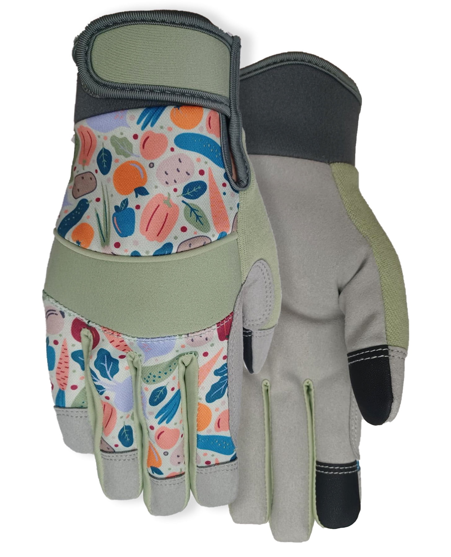 Expert Gardener Women's Green Veggie Print Utility Gardening Glove with ...