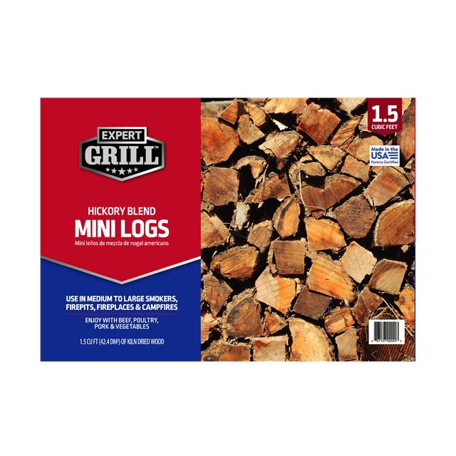 Expert Grill 1.5 cubic feet Hickory Wood Mini Smoking Logs, 1.5 Cubic ...