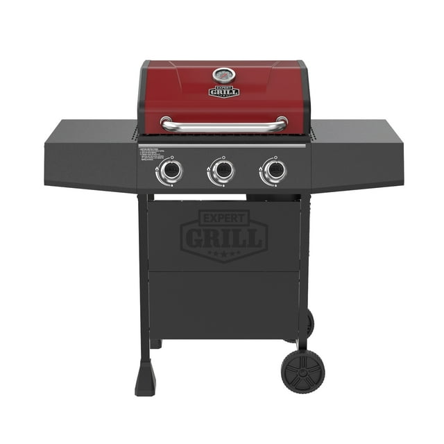 Expert Grill 3 Burner Propane Gas Grill in Red - Walmart.com