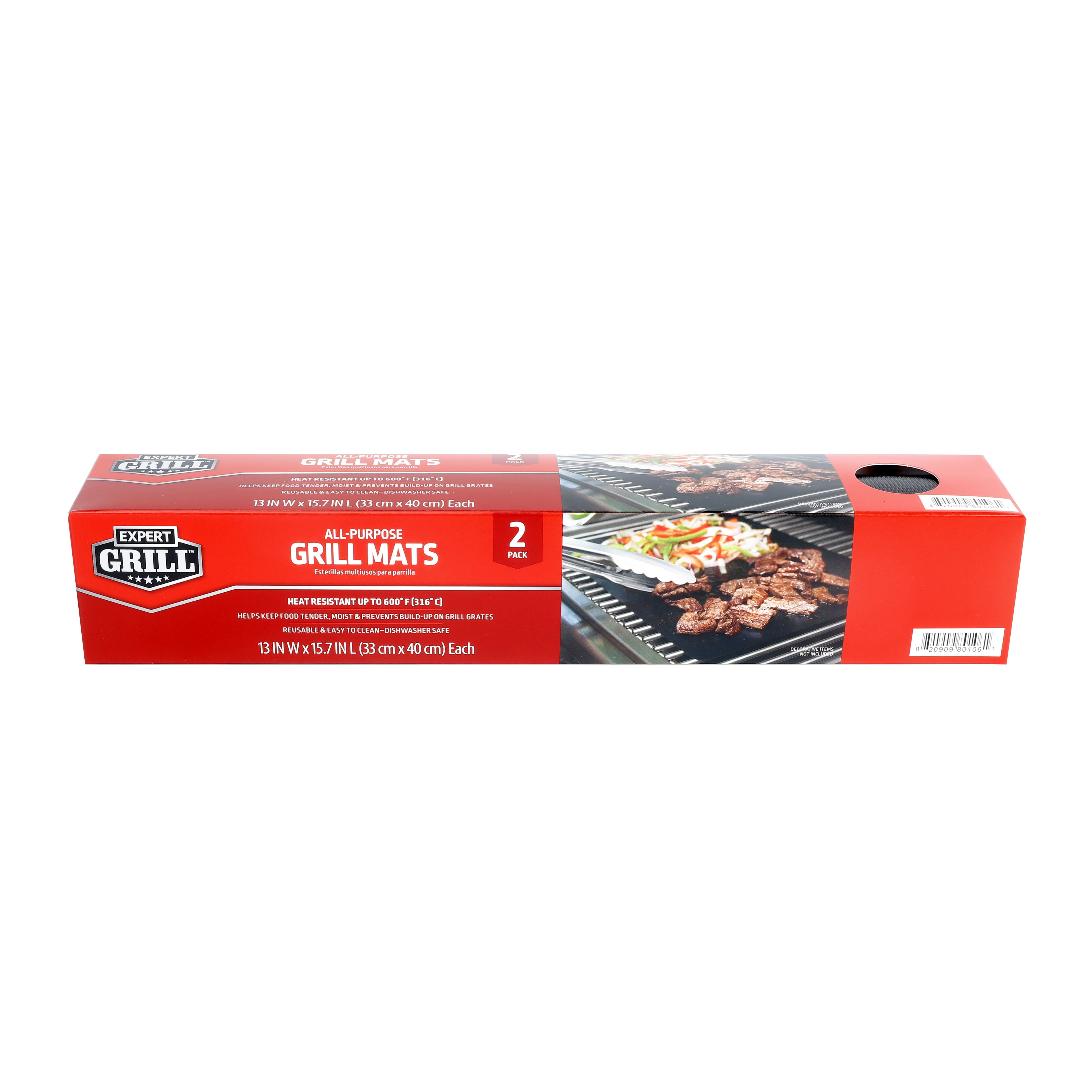 Expert Grill Reusable Grill Mats 15.7x13 inches, Durable and Heat ...