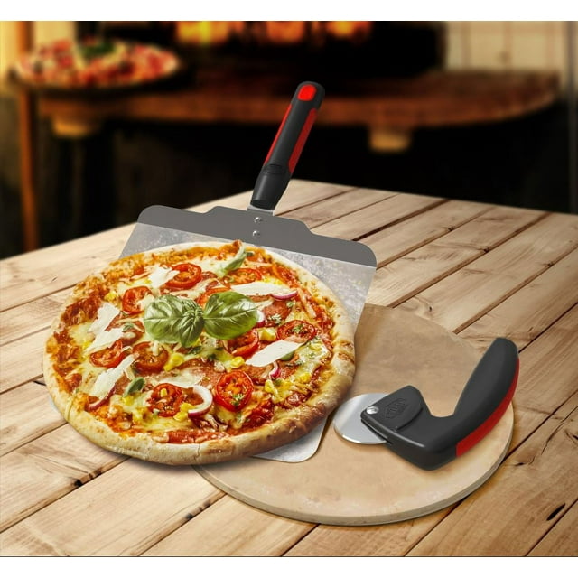 Expert Grill Soft Grip 12" Pizza Stone Kit - Walmart.com