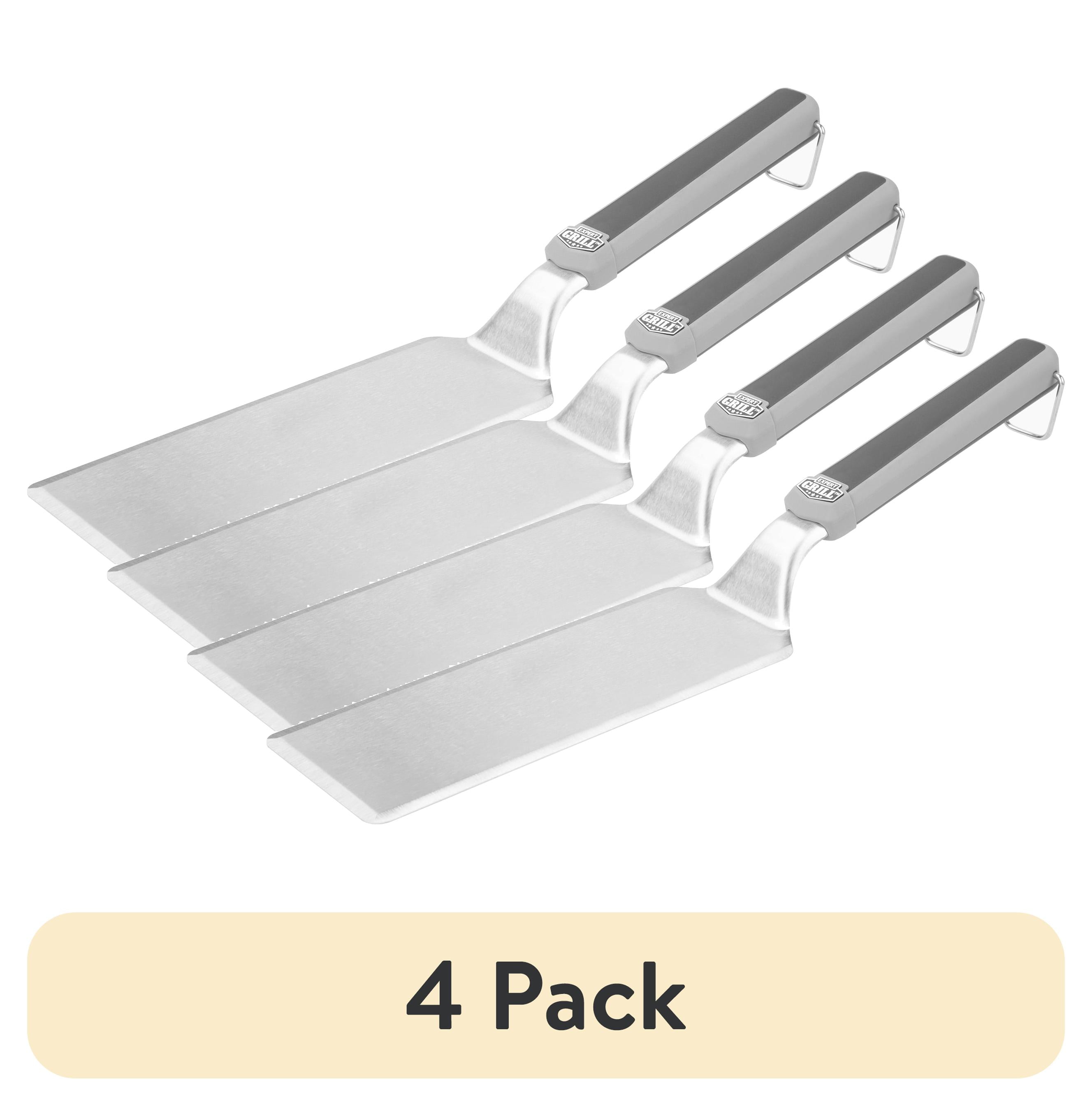 (4 pack) Expert Grill Stainless Steel Griddle Spatula, Black & Gray ...