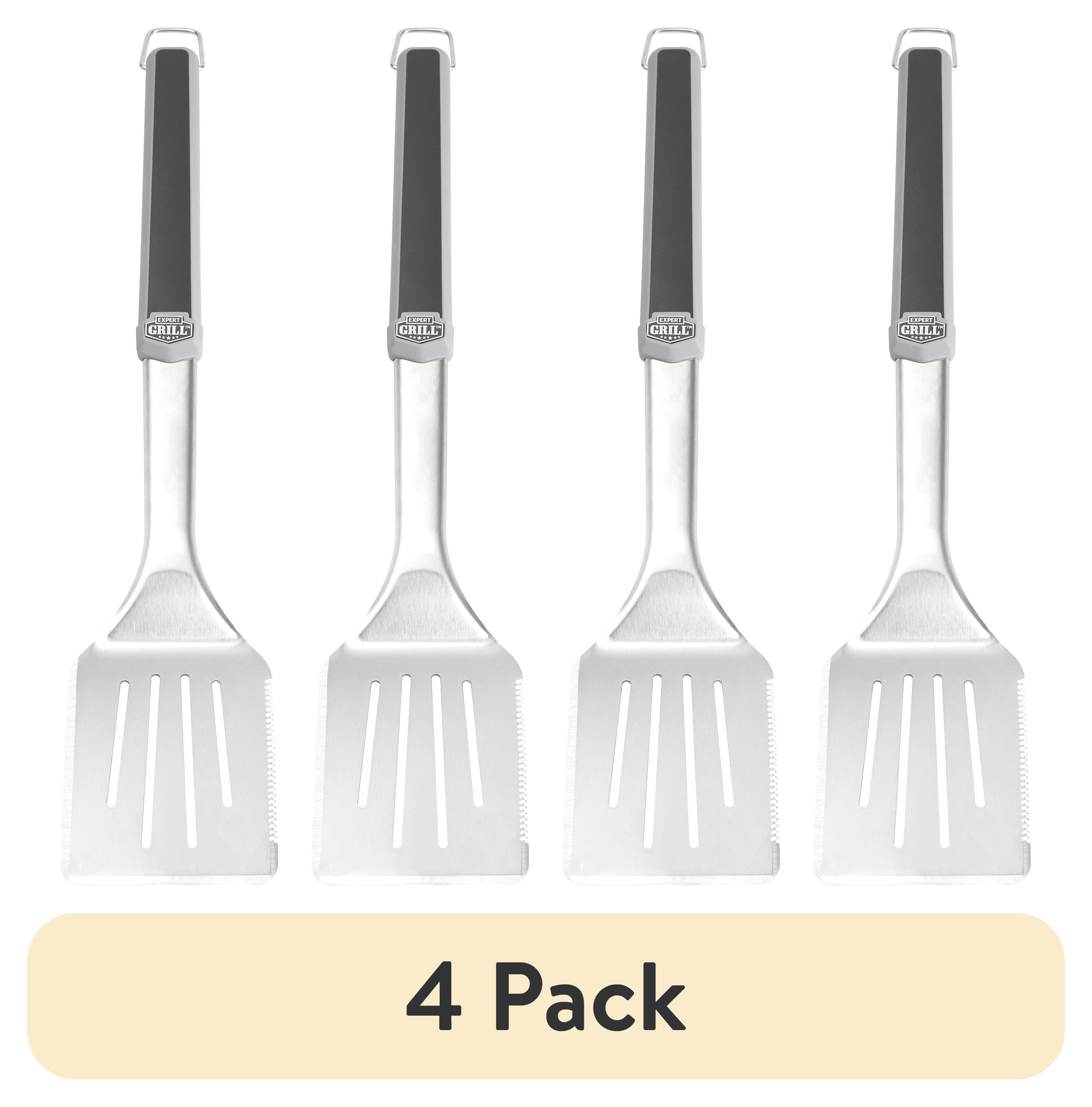 (4 pack) Expert Grill Stainless Steel Grill Spatula, Black & Gray ...