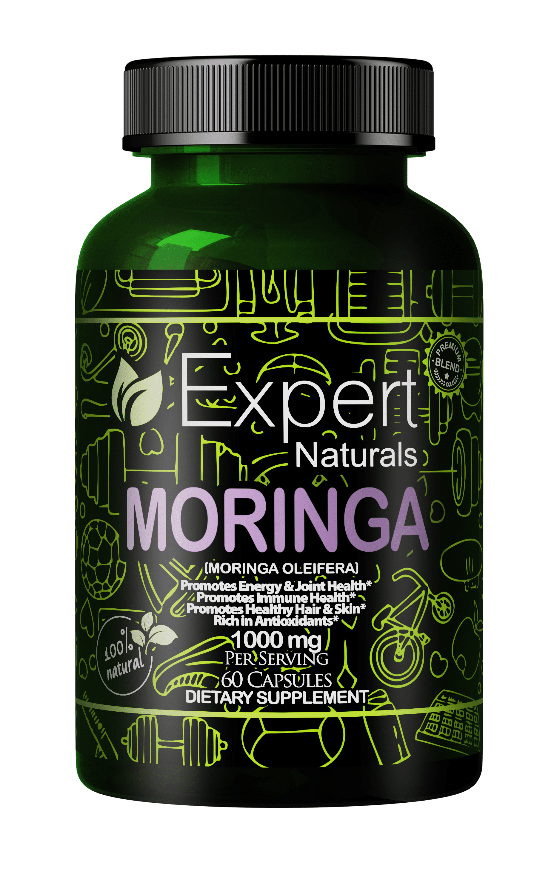Expert Naturals Moringa 1000mg Per Serving 60 Capsules Dietary ...