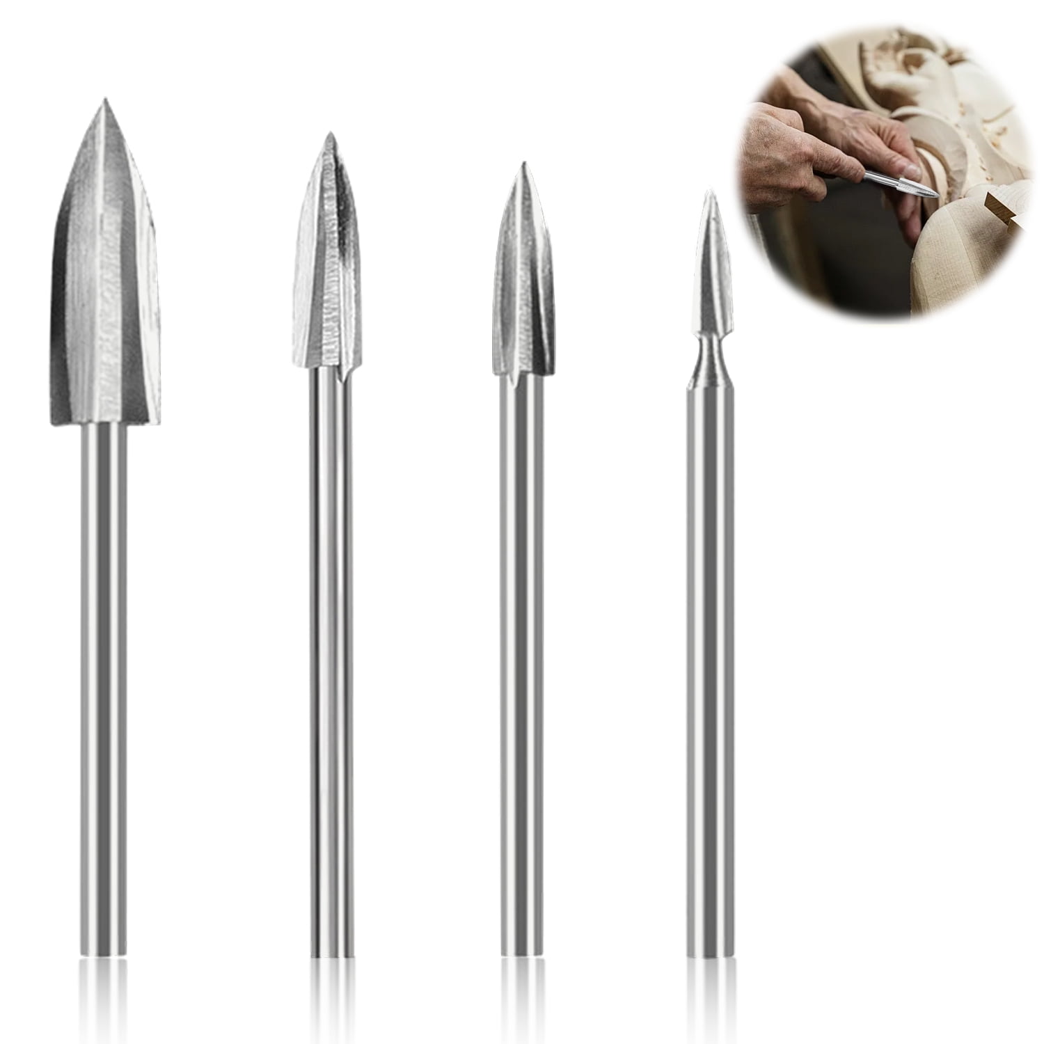 Expert Rotary Tool Accessory, CNC Router V Bits for Pyramid Engraving ...