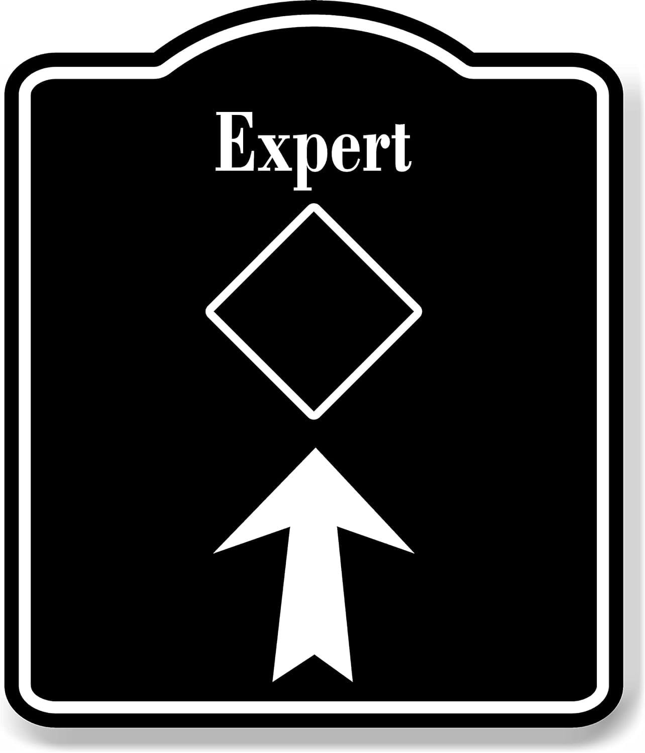Expert Trail Ski Slope Up Arrow BLACK Aluminum Composite Sign, 8.5"x10 ...