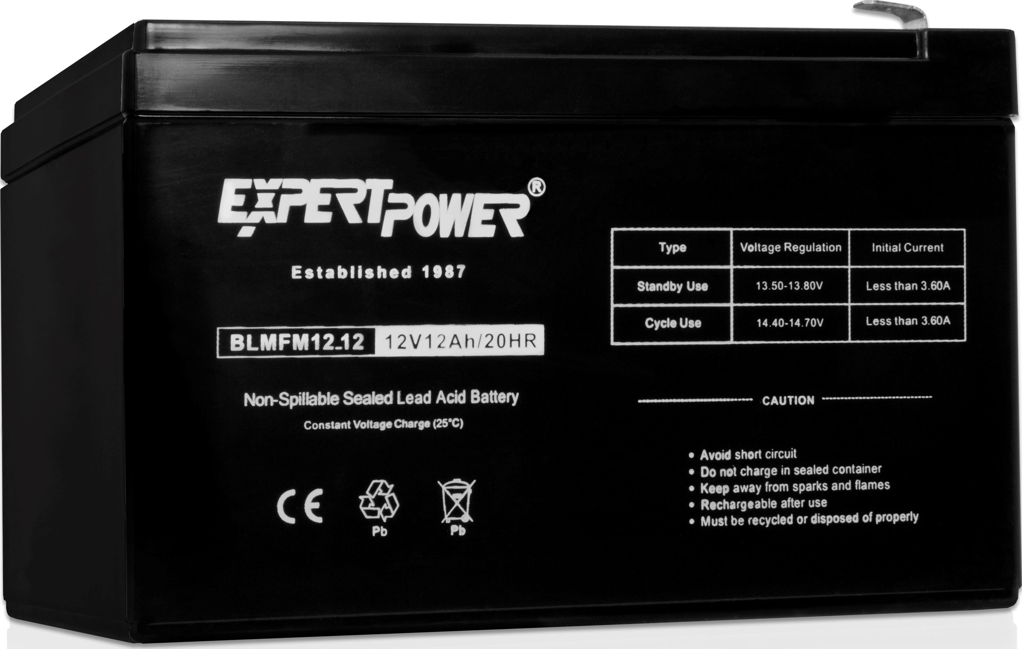 ExpertPower 12V 12Ah Rechargeable Battery for Security, UPS, Scooters ...