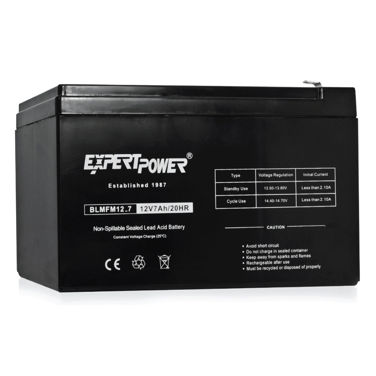 ExpertPower 12V 7Ah Sealed Lead Acid Battery EXP1270 with Advanced AGM ...
