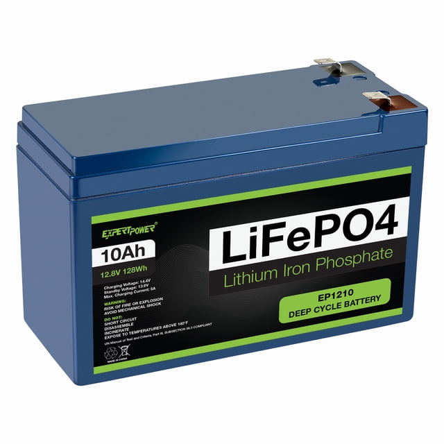ExpertPower 12V 10Ah LiFePO4 Deep Cycle Battery | 7000 Life Cycles, 10 ...