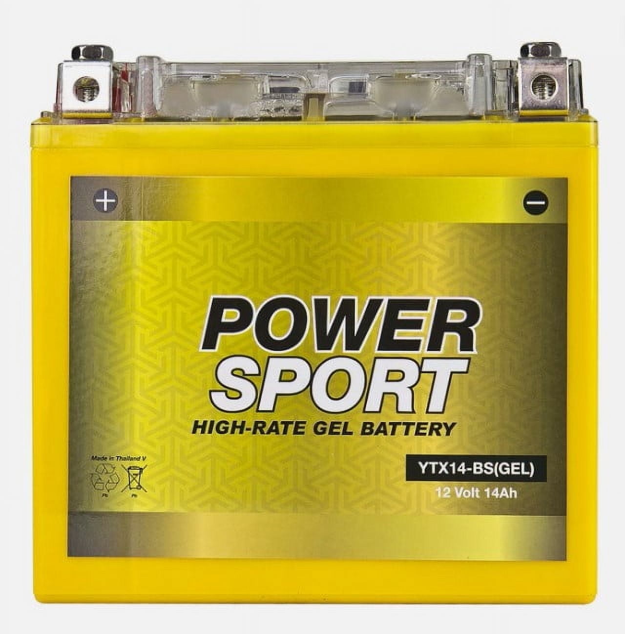 "ExpertPower YTX14-BS Battery, 12V 14AH Maintenance-Free Sealed Gel ...