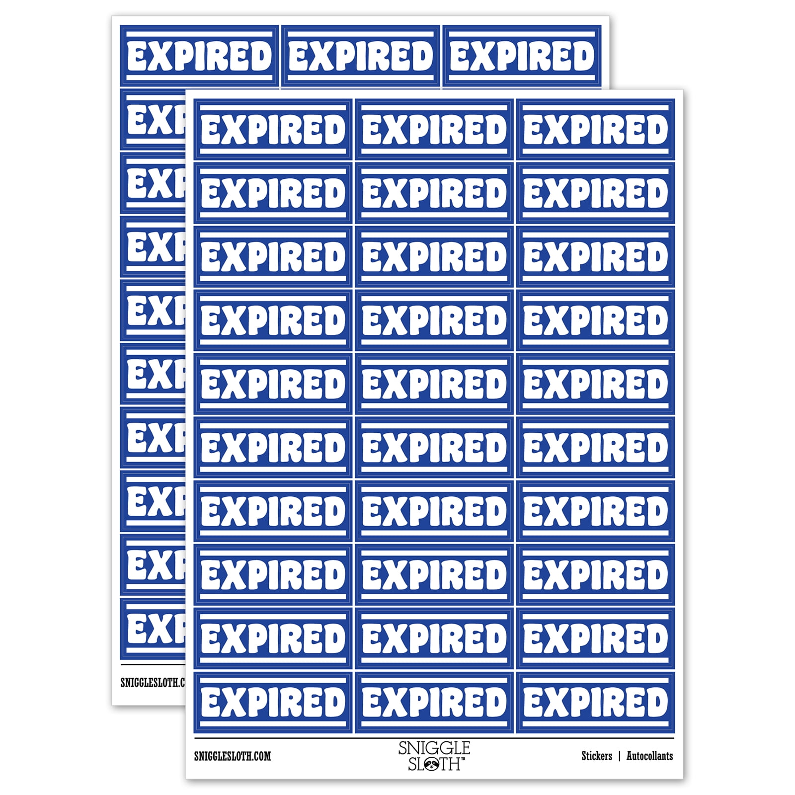 Expired Bold Border Top Bottom Sticker Set - Dark Blue - Matte Finish ...
