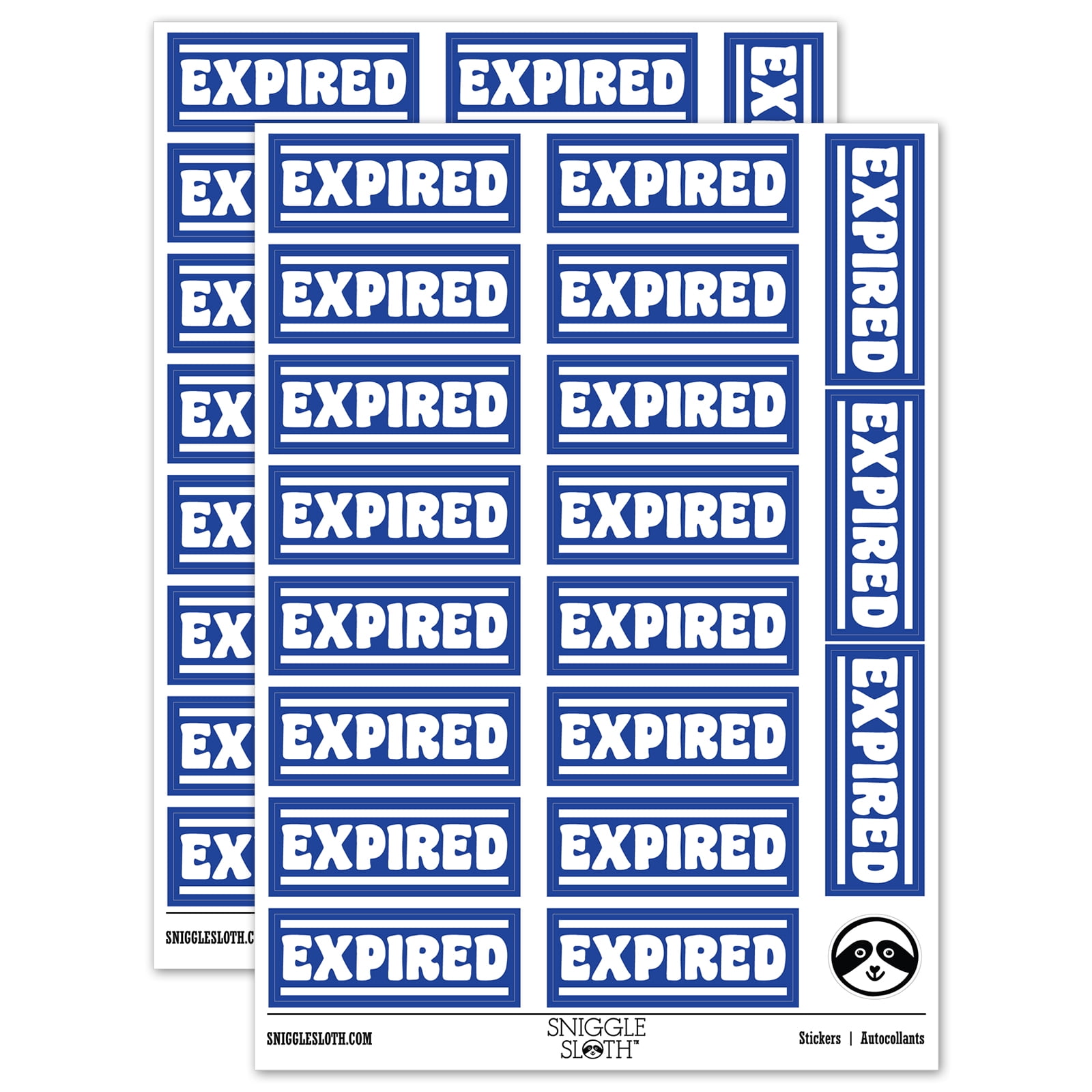 Expired Bold Border Top Bottom Sticker Set - Dark Blue - Matte Finish ...