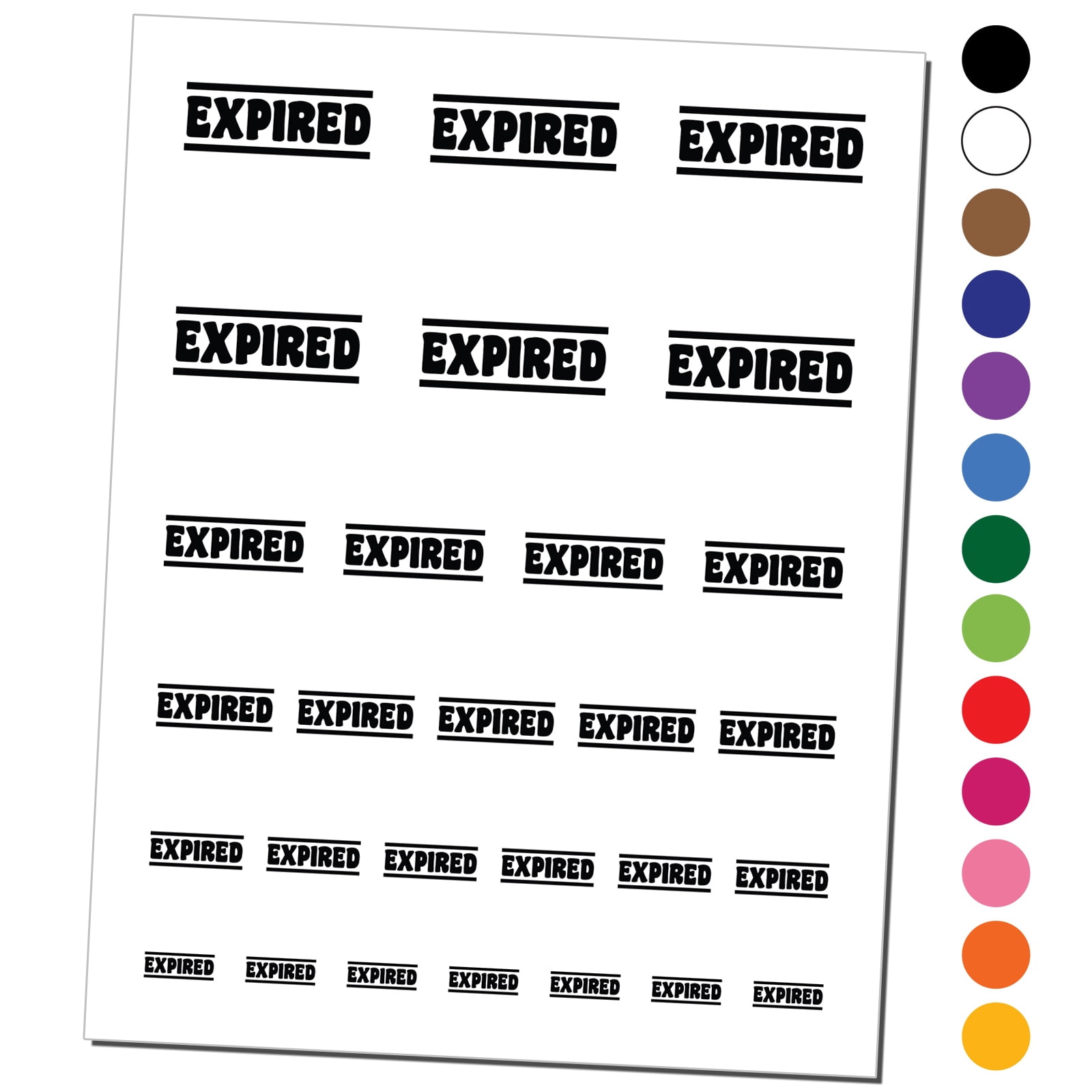 Expired Bold Border Top Bottom Water Resistant Temporary Tattoo Set ...