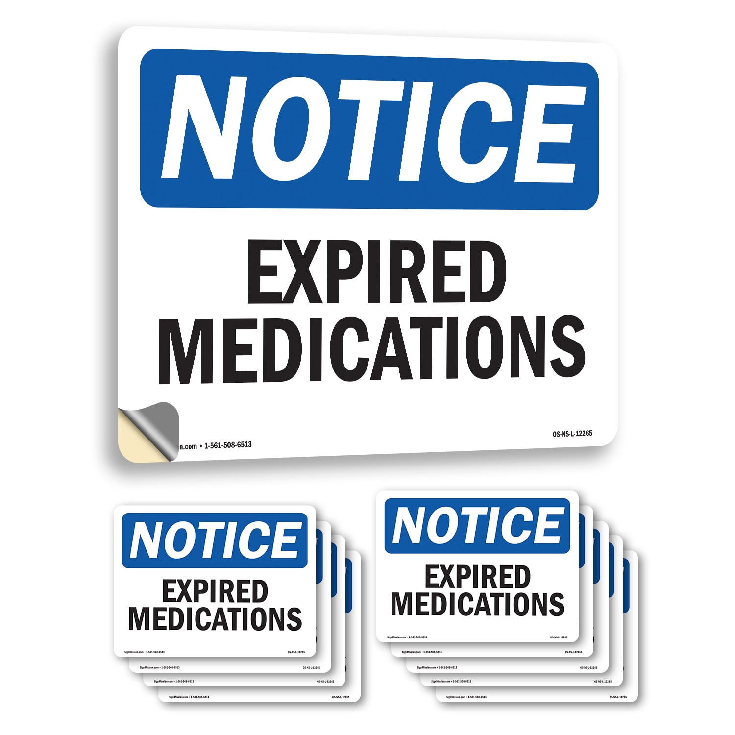 Expired Medications OSHA Notice Vinyl Decal Label 14 Inch x 10 Inch ...