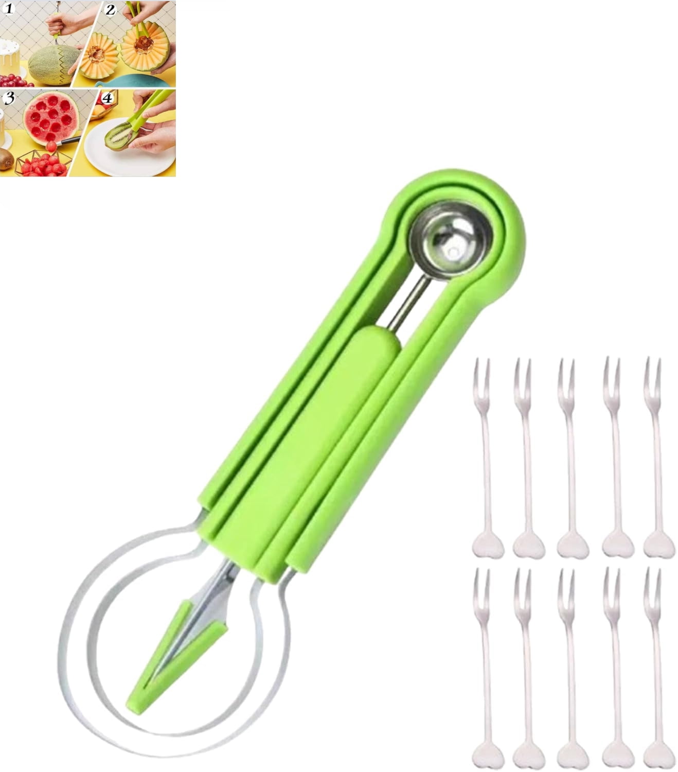 Explainout 3 in 1 Fruit Knife, 3 in 1 Fruit Tool Knife, Melon Baller ...