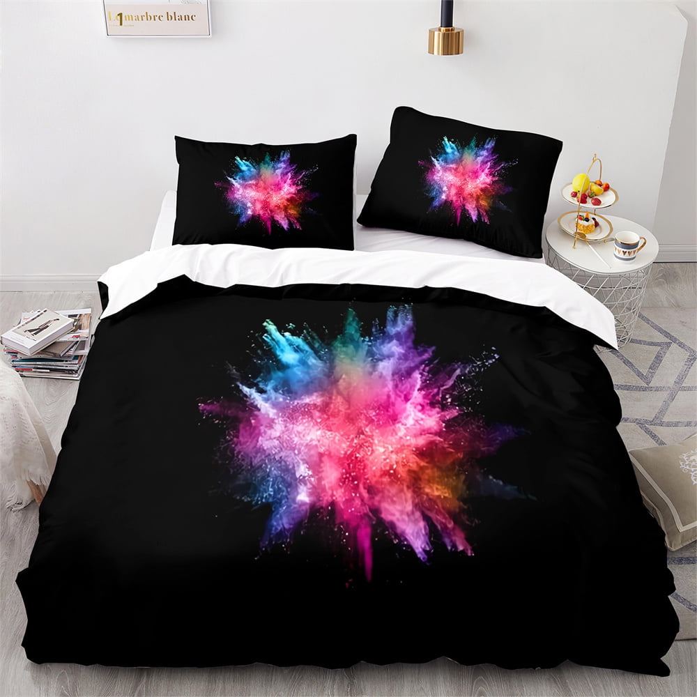 Explode Duvet Cover Orange Shaped Pattern Disaster Theme King Size for ...