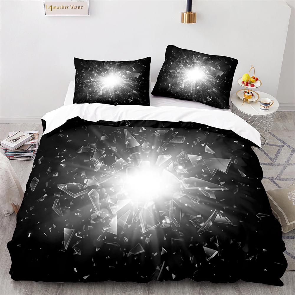 Explode Duvet Cover Orange Shaped Pattern Disaster Theme King Size for ...
