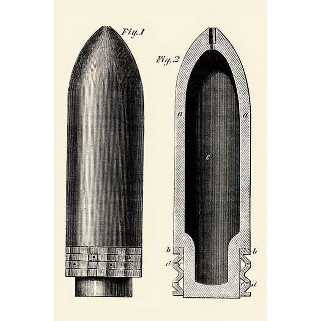Exploding Artillery Shell for Breech-Loaders- Fine Art Canvas Print (20 ...