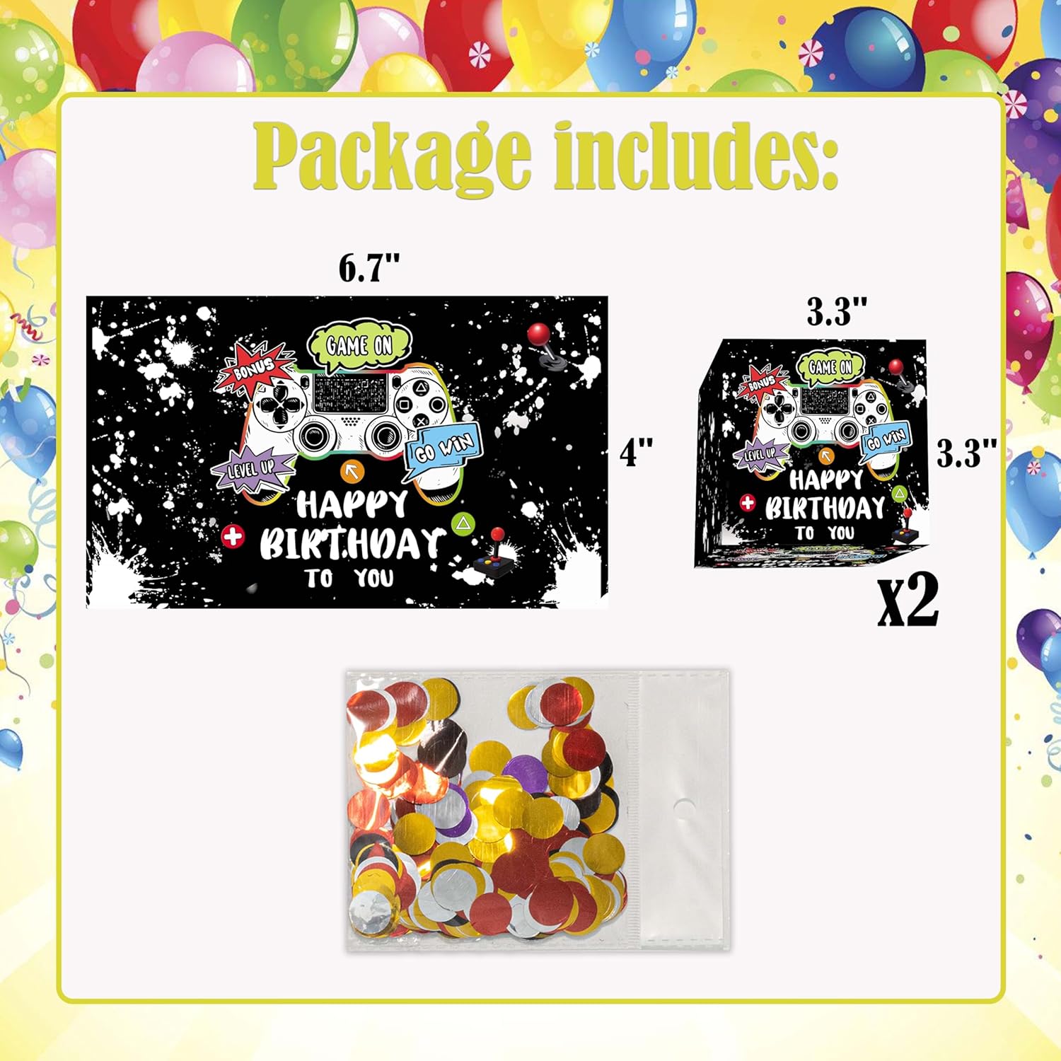 Exploding Birthday Box, Watercolor Video Game Birthday Bouncing Cash ...