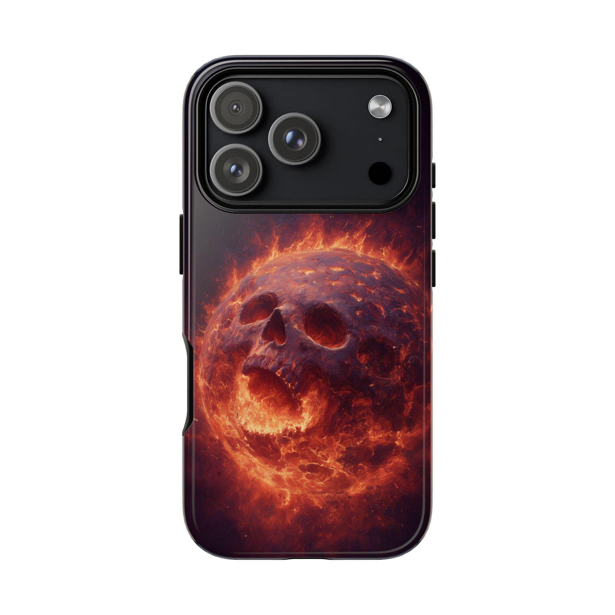 Exploding Bone Helm Planter Fiery Dark Horror Scene Phone Case with ...