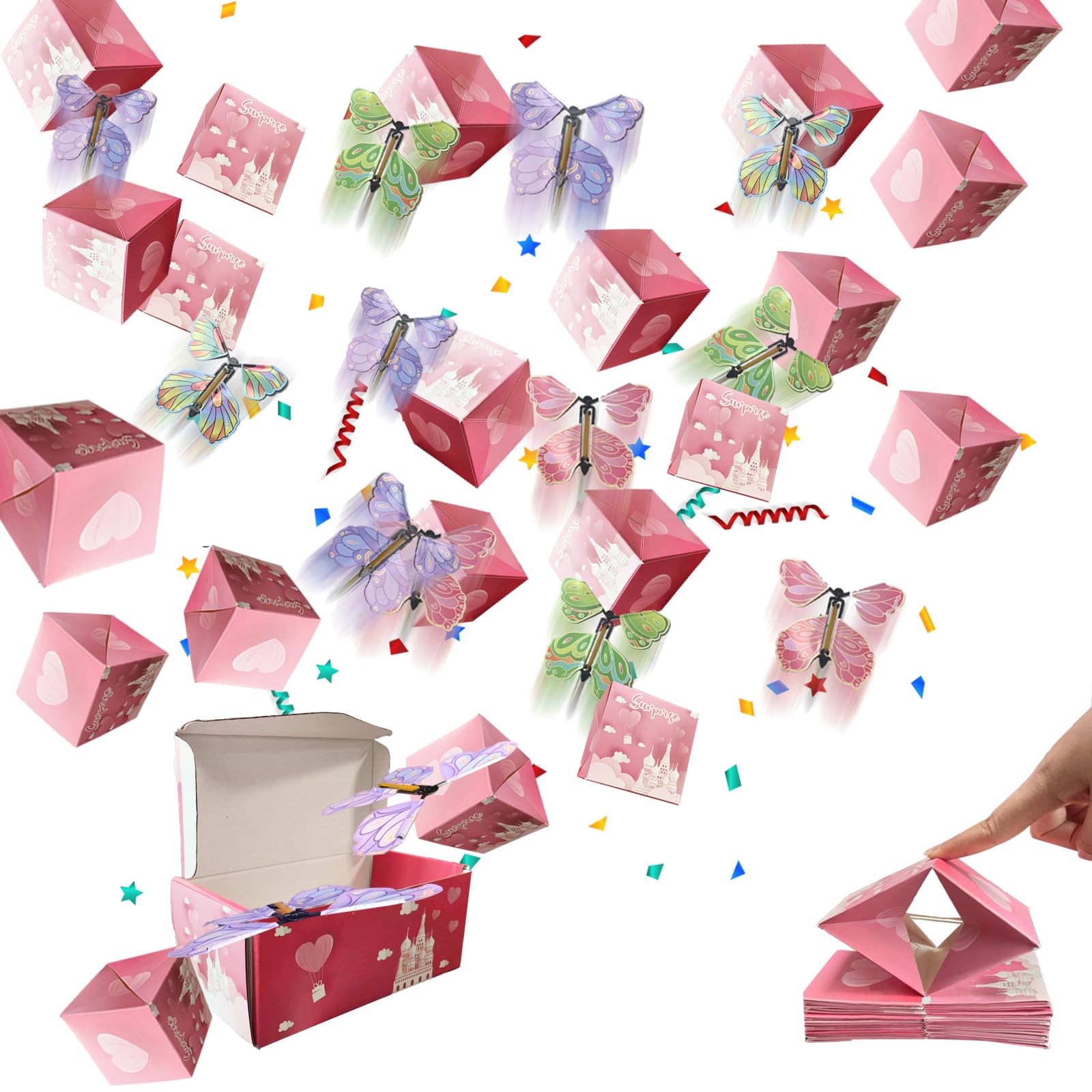 Exploding Gift Box, Cash TSF6 Explosion Box with Butterflies and ...