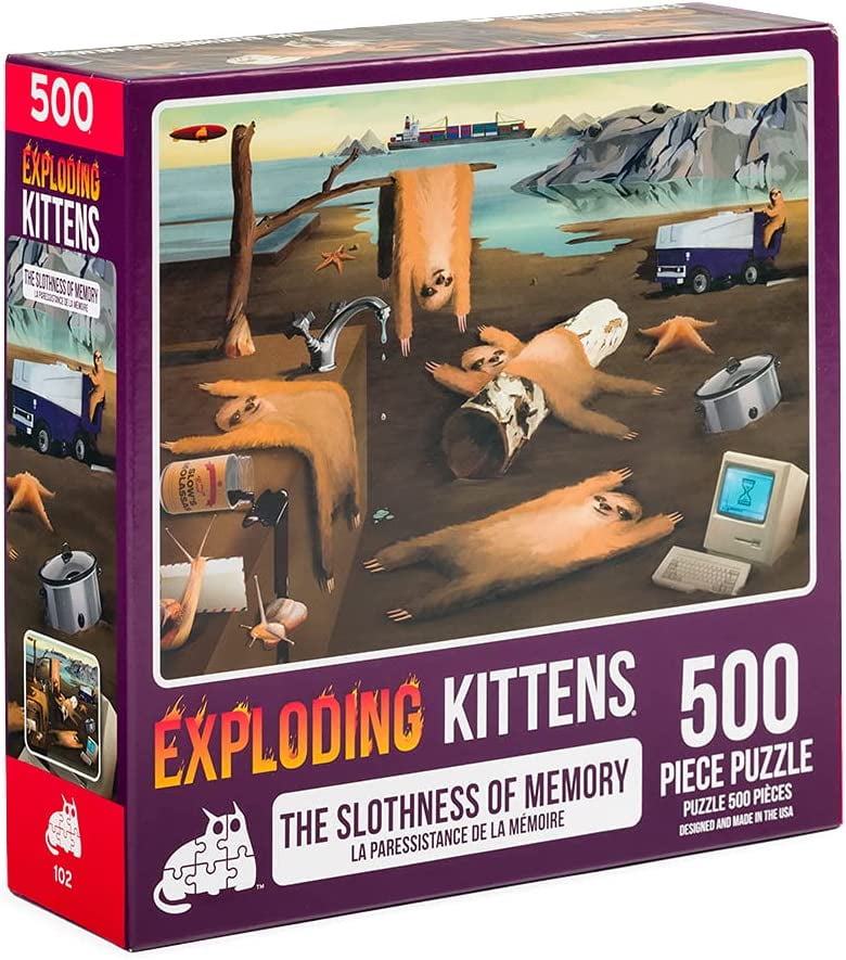 Exploding Kittens 500 Piece Jigsaw Puzzle - Slothness of Memory, Jigsaw ...