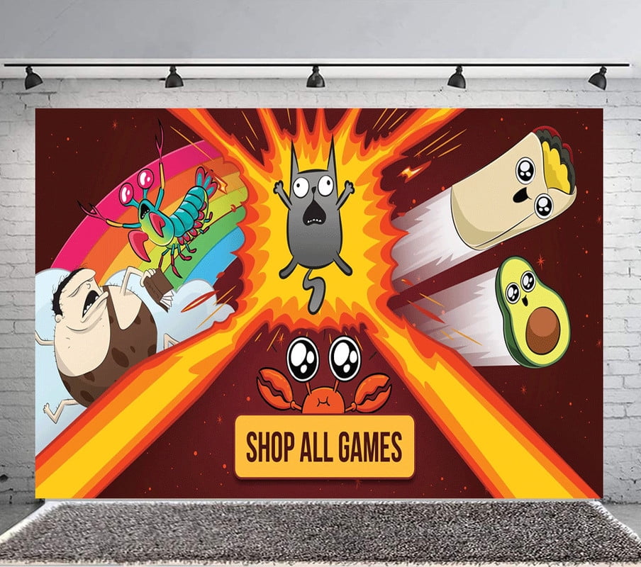Exploding Kittens Backdrop Banner Party Supplies Poster Movie Theme ...