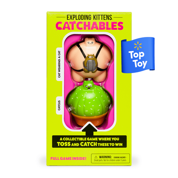 Exploding Kittens Catchables 2-Pack Cat Wearing Cat and Cactus Fun Physical Game - Walmart.com