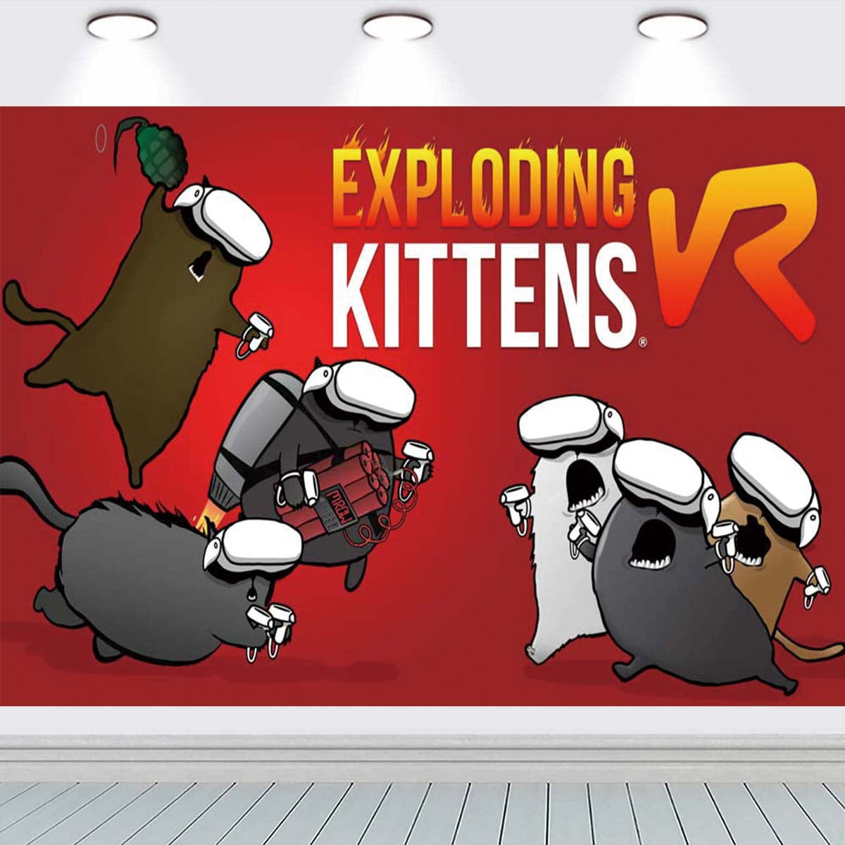 Exploding Kittens school Taspestry Poster Banner Backdrop Background ...