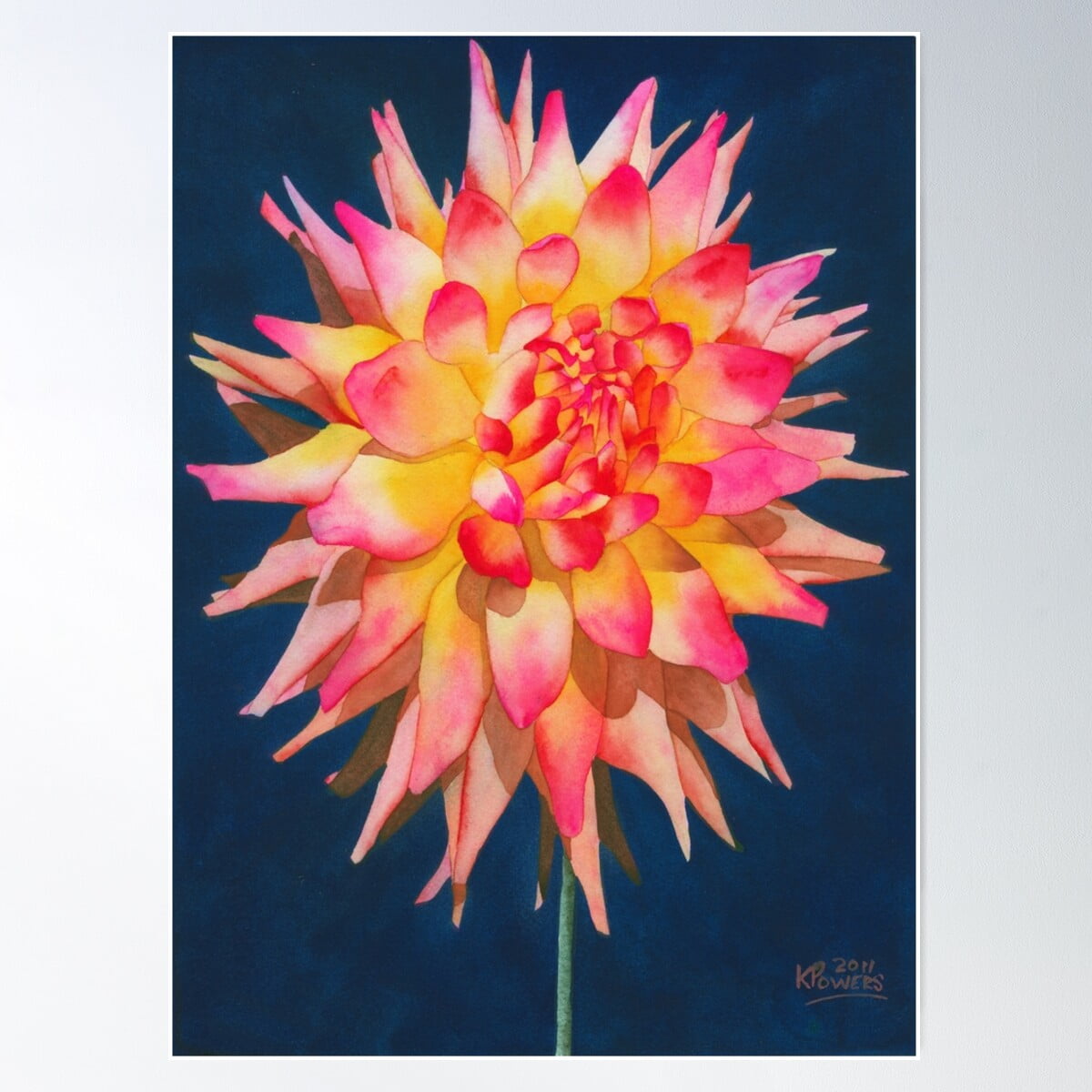 Exploding Lollipop Dahlia Poster Wall Art, Modern Wall Decor For Living ...