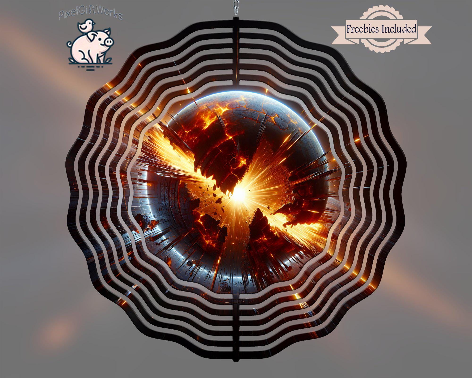 Exploding Planet Space 3D Wind Spinner Kinetic Garden Decor - Walmart.com