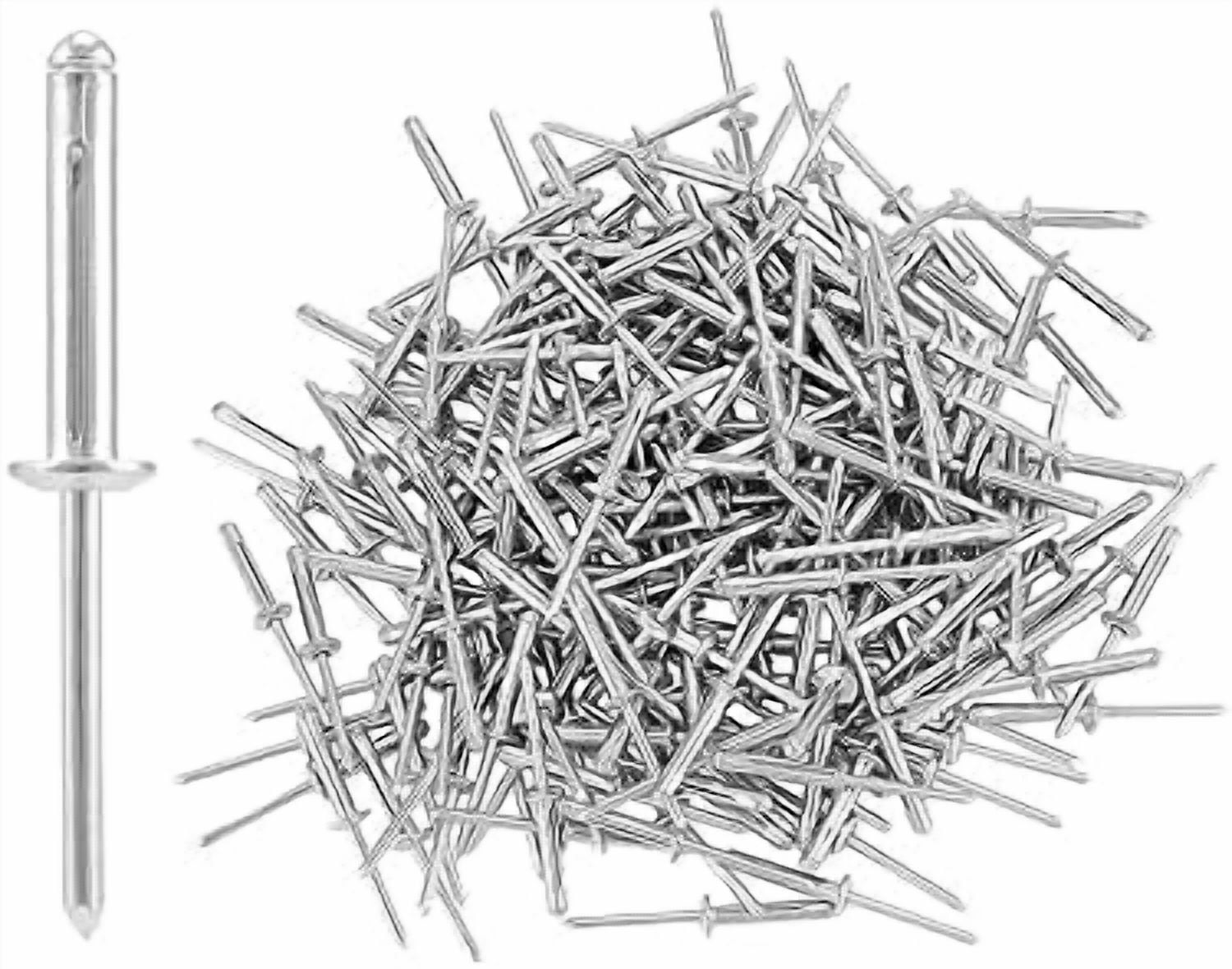 Exploding Rivets, 200 Pcs 3/16" x 1" Large Head Aluminum Mandrel, Solid ...
